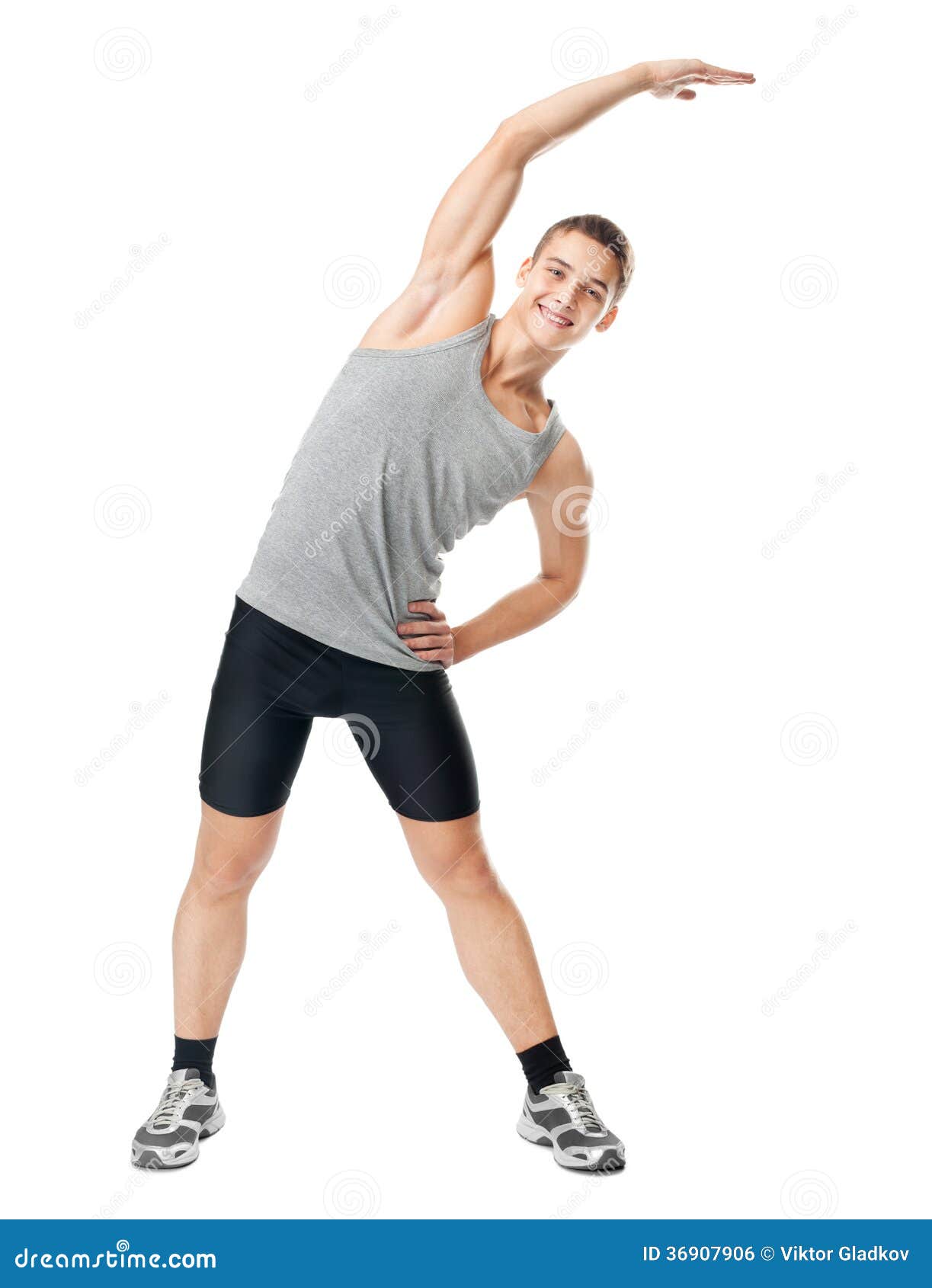 Atleta De Sorriso Que Faz Exercícios Foto de Stock - Imagem de povos ...