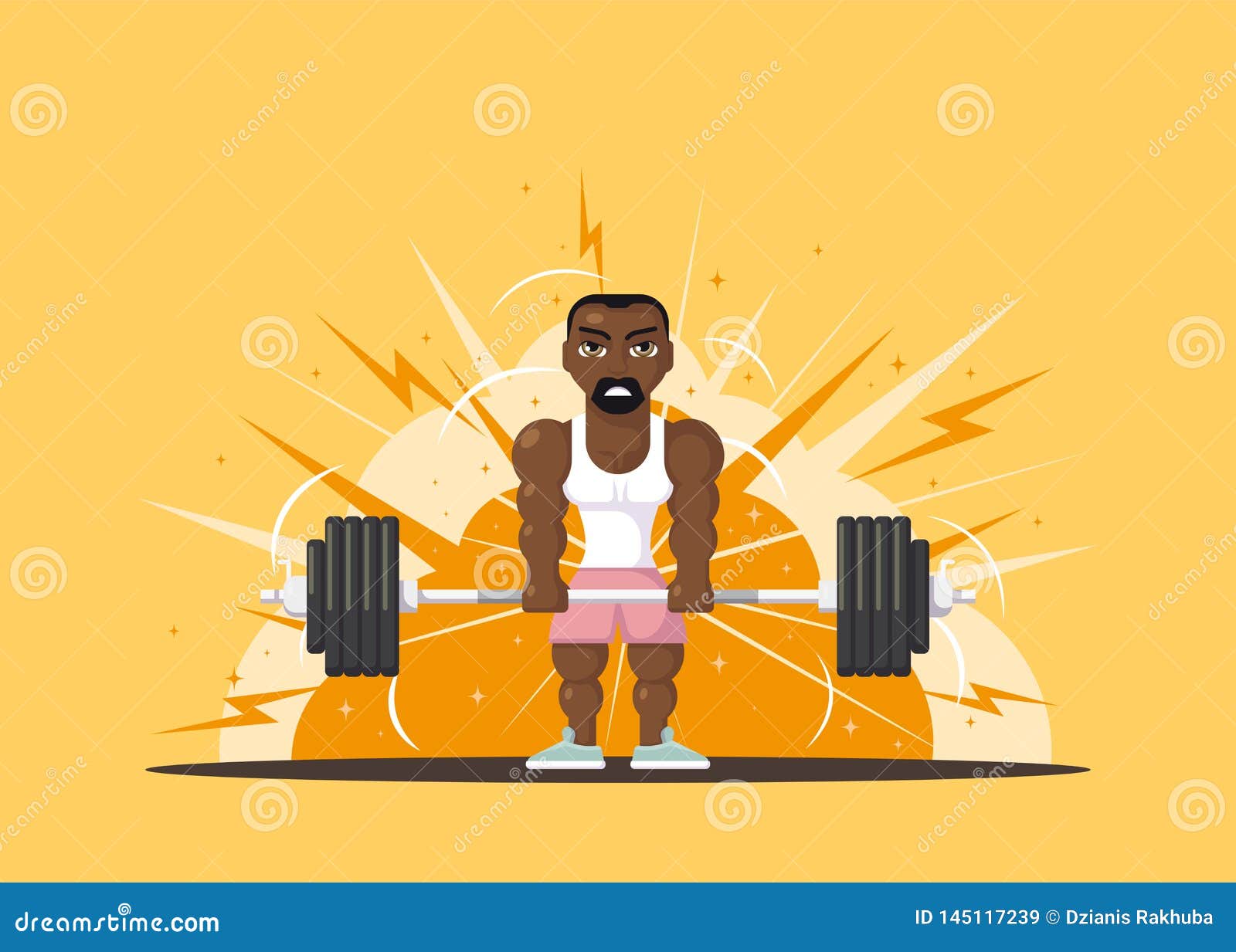 Powerlifter Deadlifting Cartoon Vector | CartoonDealer.com #43164081
