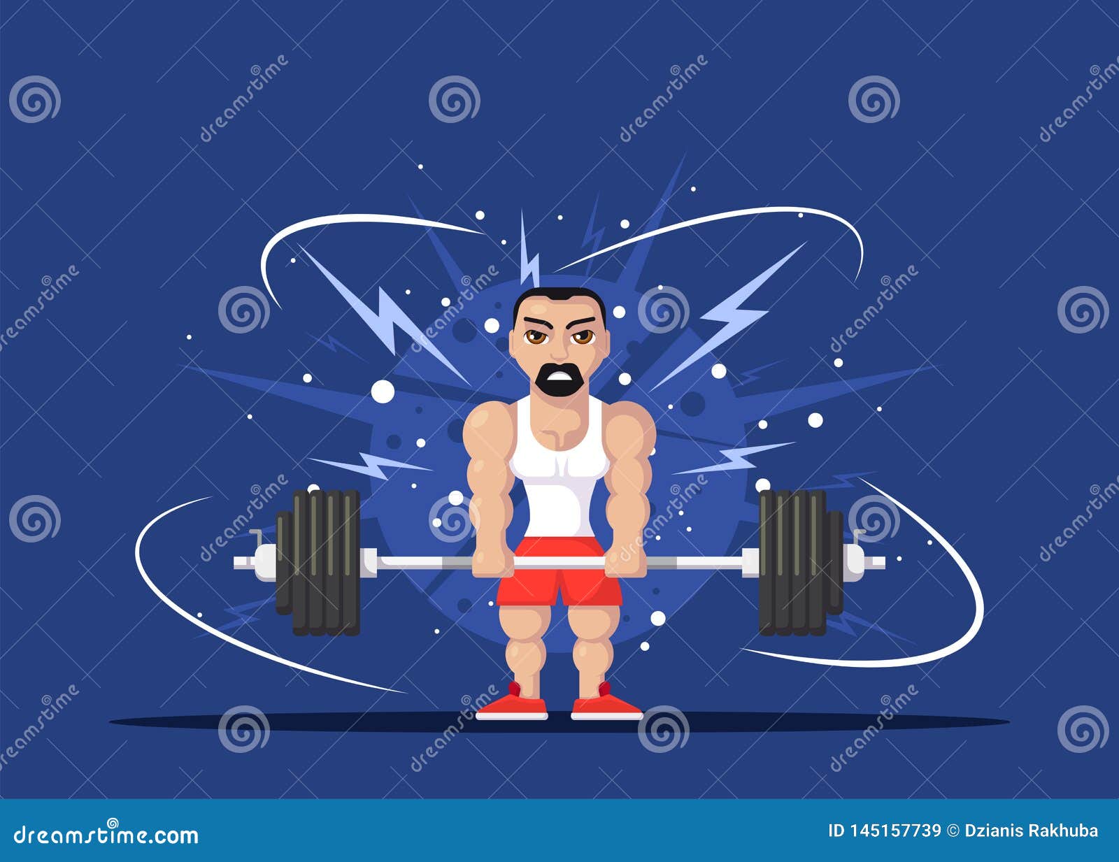 Powerlifter Deadlifting Cartoon Vector | CartoonDealer.com #43164081