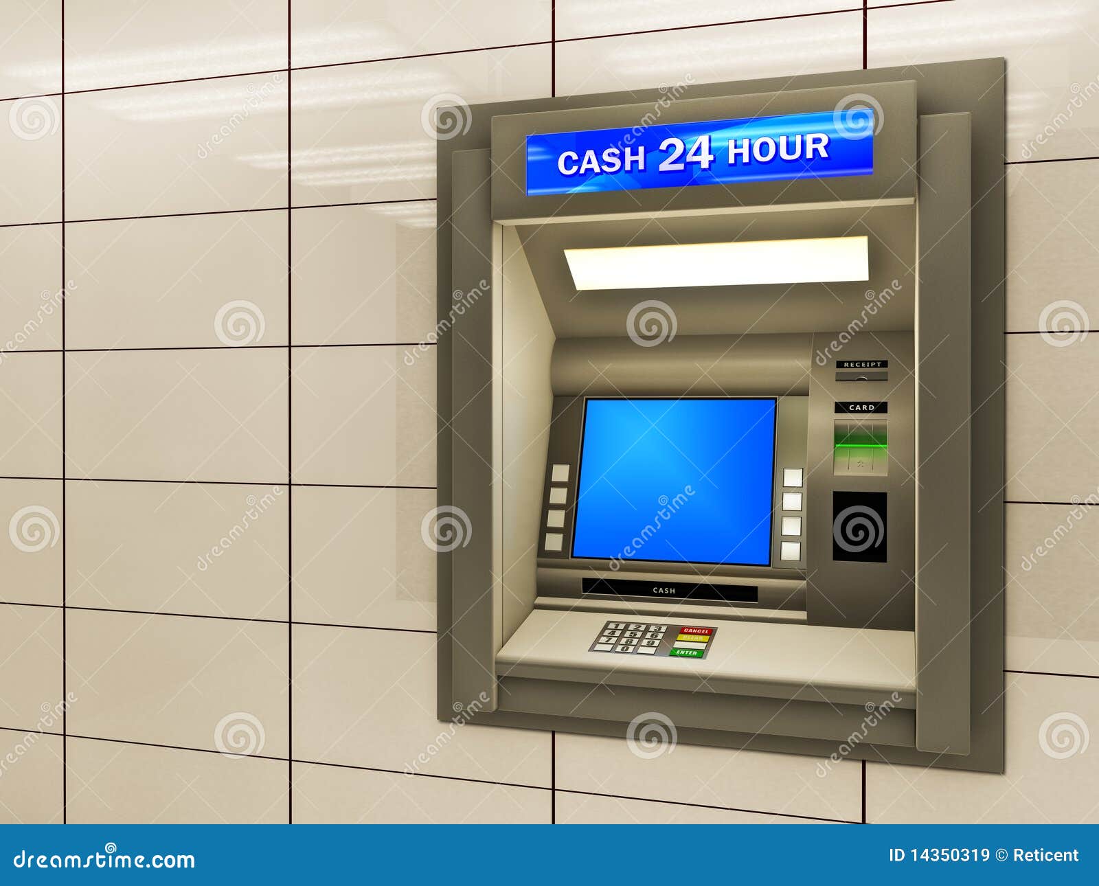 ATM stock illustration. Illustration of screen, commerce - 14350319