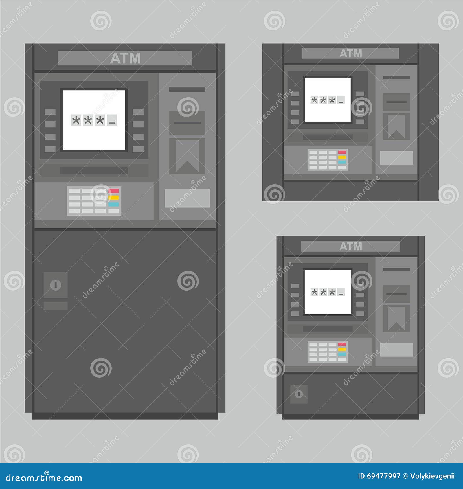 Atm vektor illustrationer. Illustration av utbetalning - 69477997