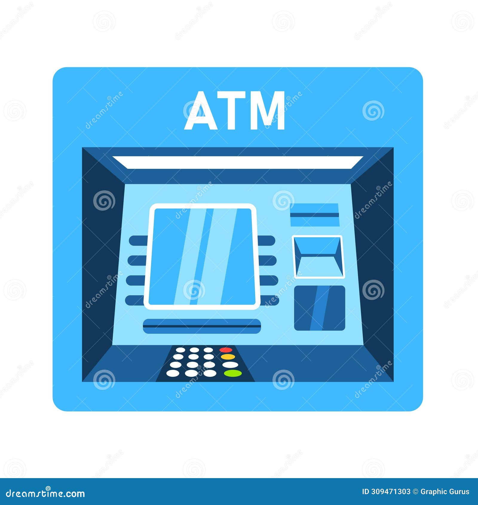 ATM Automated Teller Machine with Current Operation. Vector ... ATM Automated Teller Machine with Current Operation. Vector ...