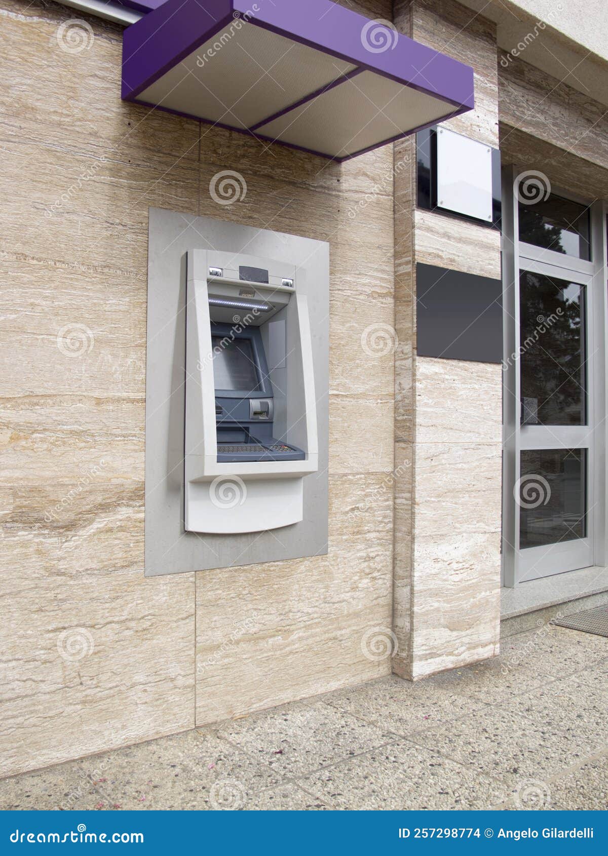 ATM-automatic Money Machine Installed on Exterior Wall Stock Photo ...