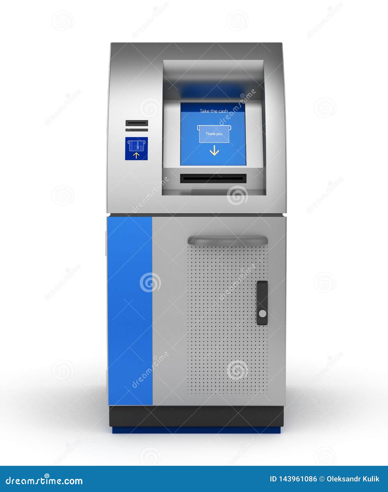 ATM Bank Cash Machine Isolated on White 3d Stock Illustration ...