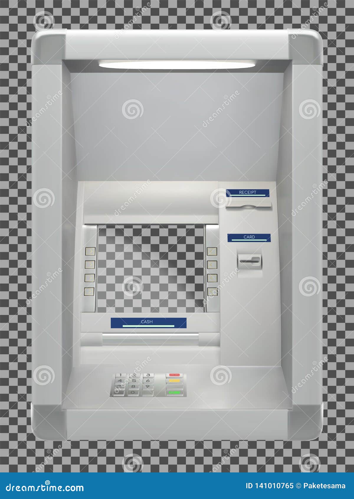 Atm machine on wall stock illustration. Illustration of number - 141010765