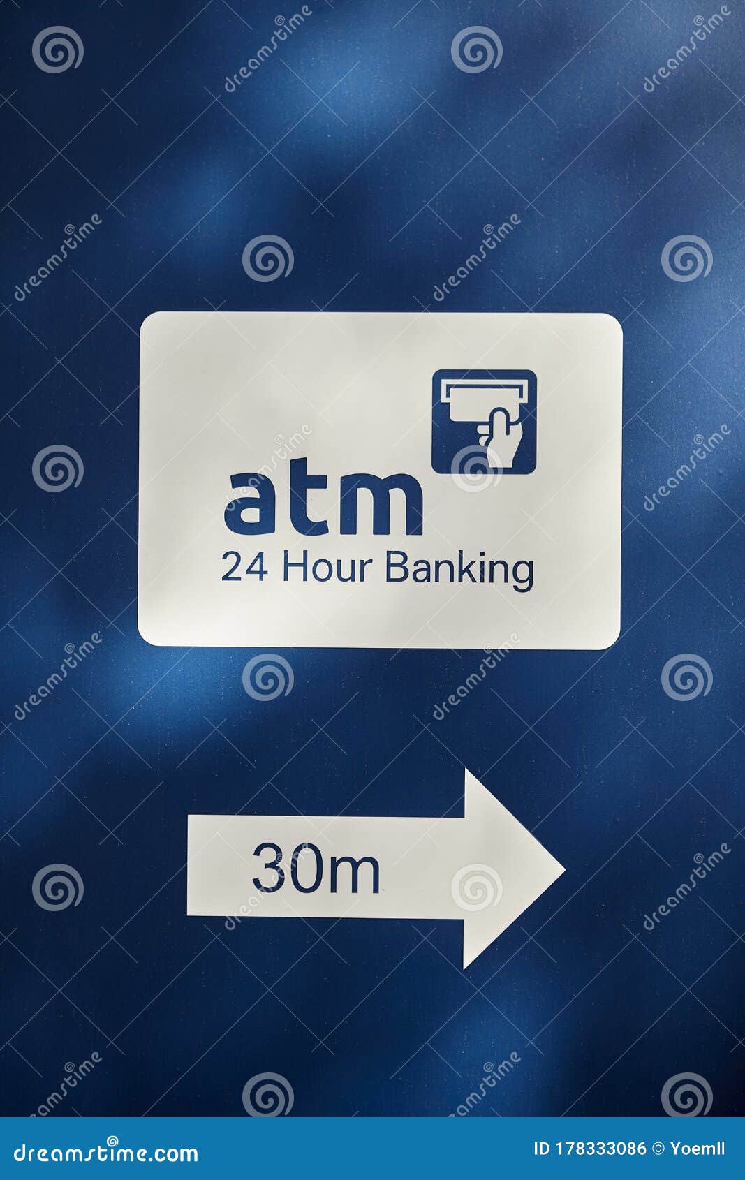 Atm bank sign, directions stock photo. Image of information - 178333086