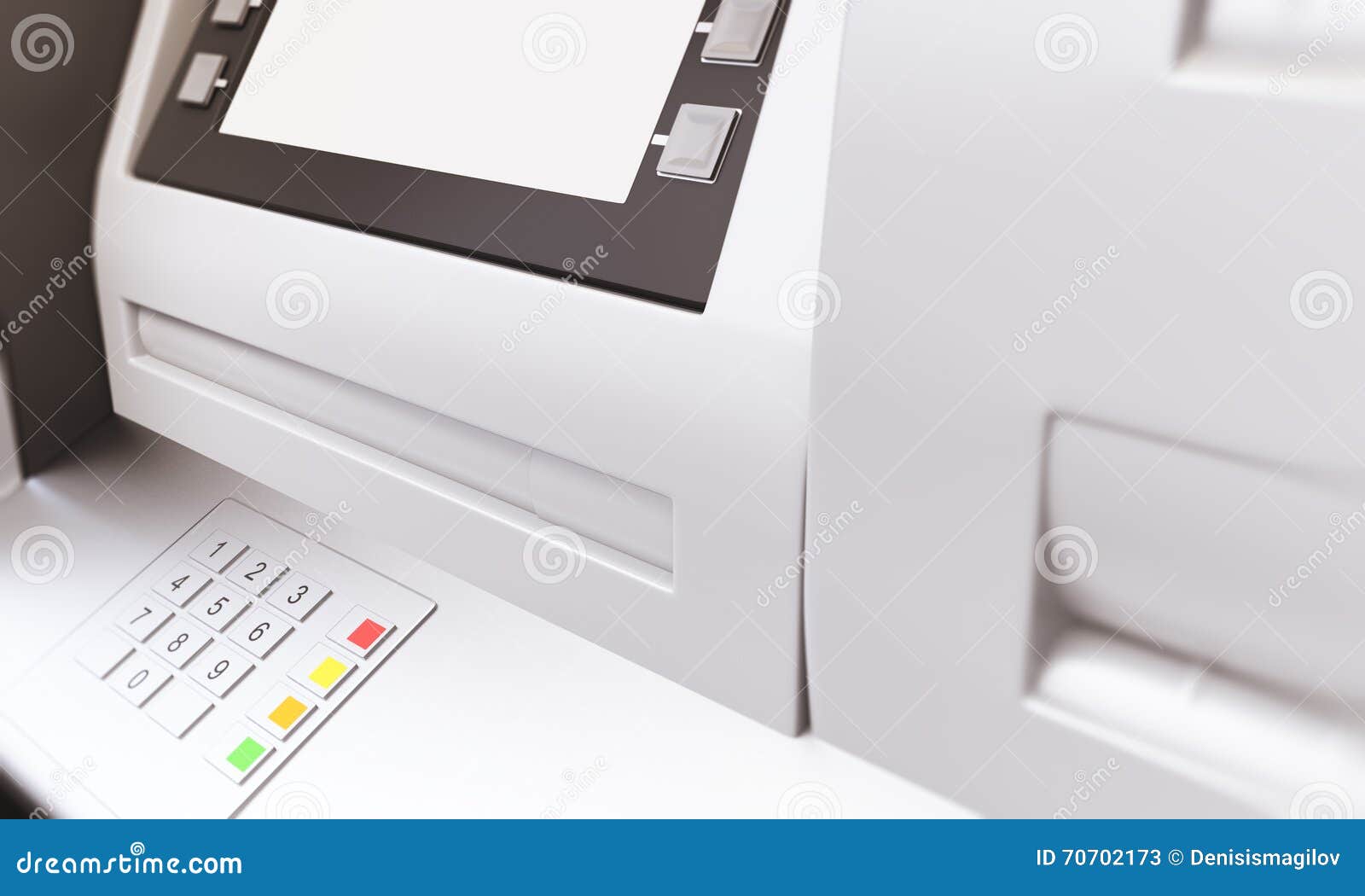 ATM blank display sideview stock illustration. Illustration of cash ...