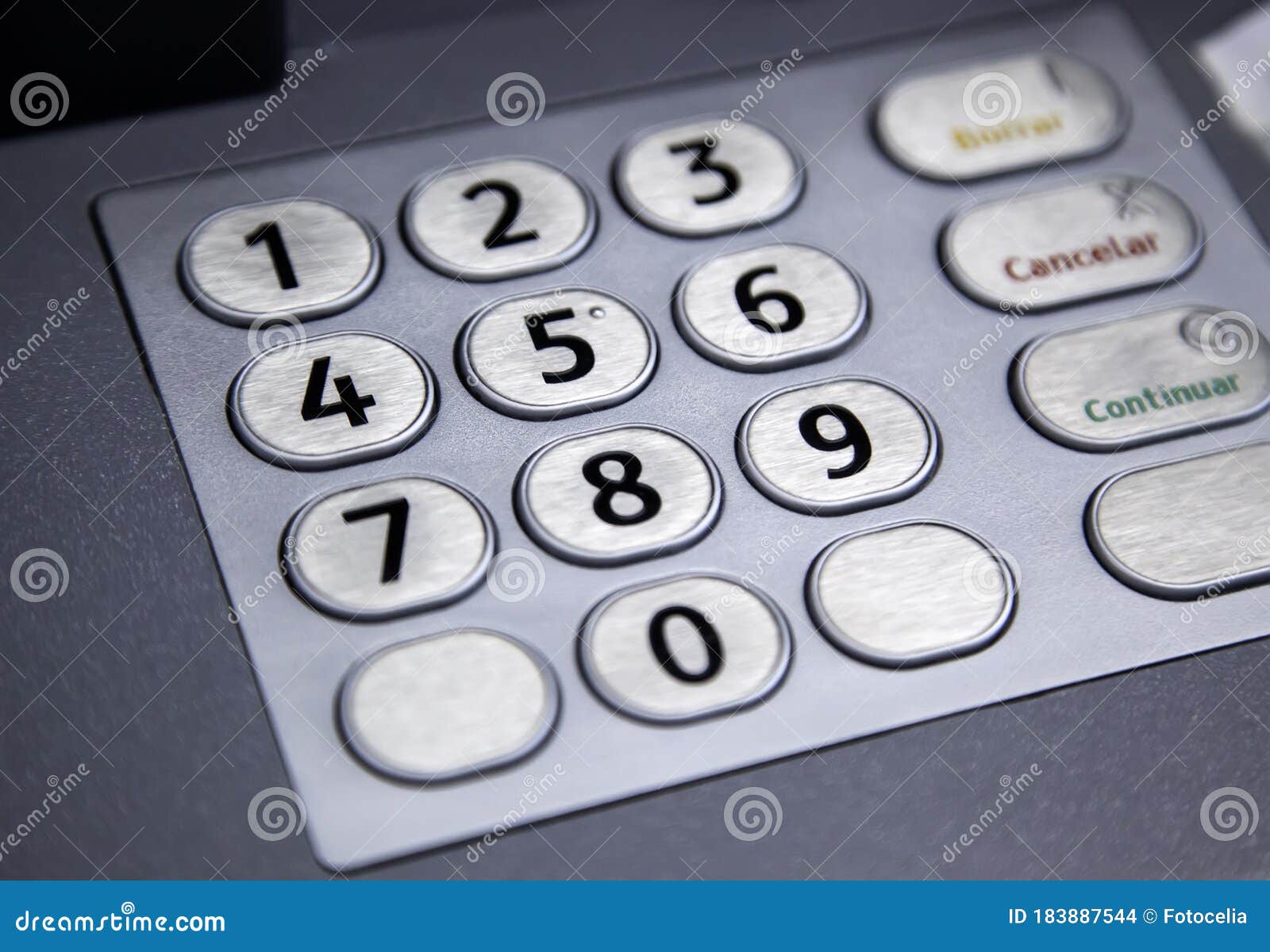 ATM buttons stock photo. Image of button, isolated, closeup - 183887544