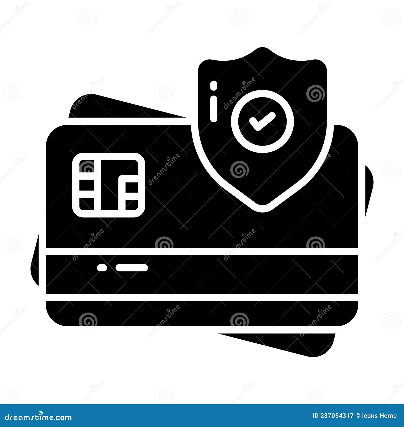 Atm Card with Protection Shield, Secure Payment Concept Icon, Credit ...