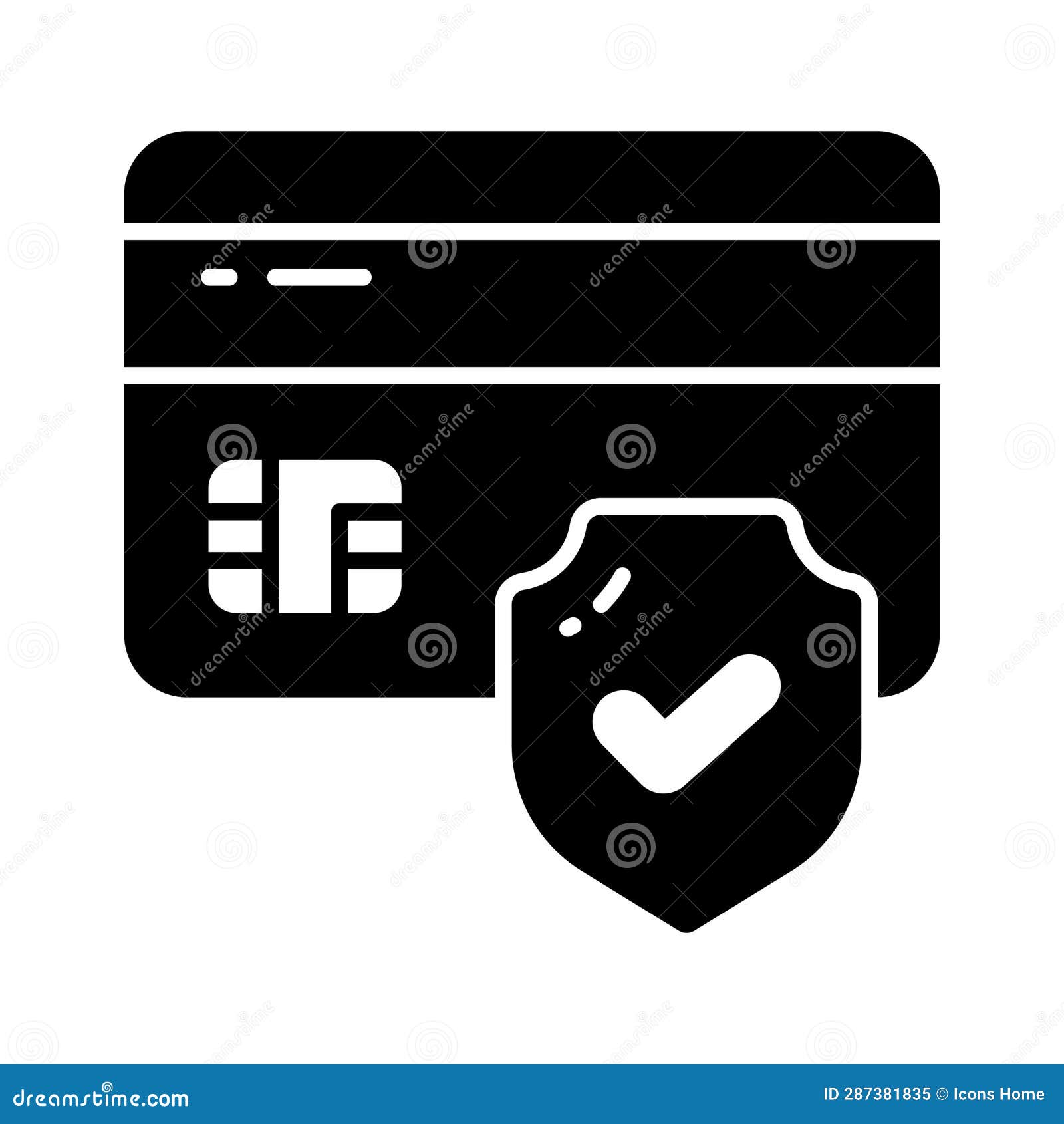 Atm Card with Safety Shield, Secure Payment Concept Icon, Credit Card ...