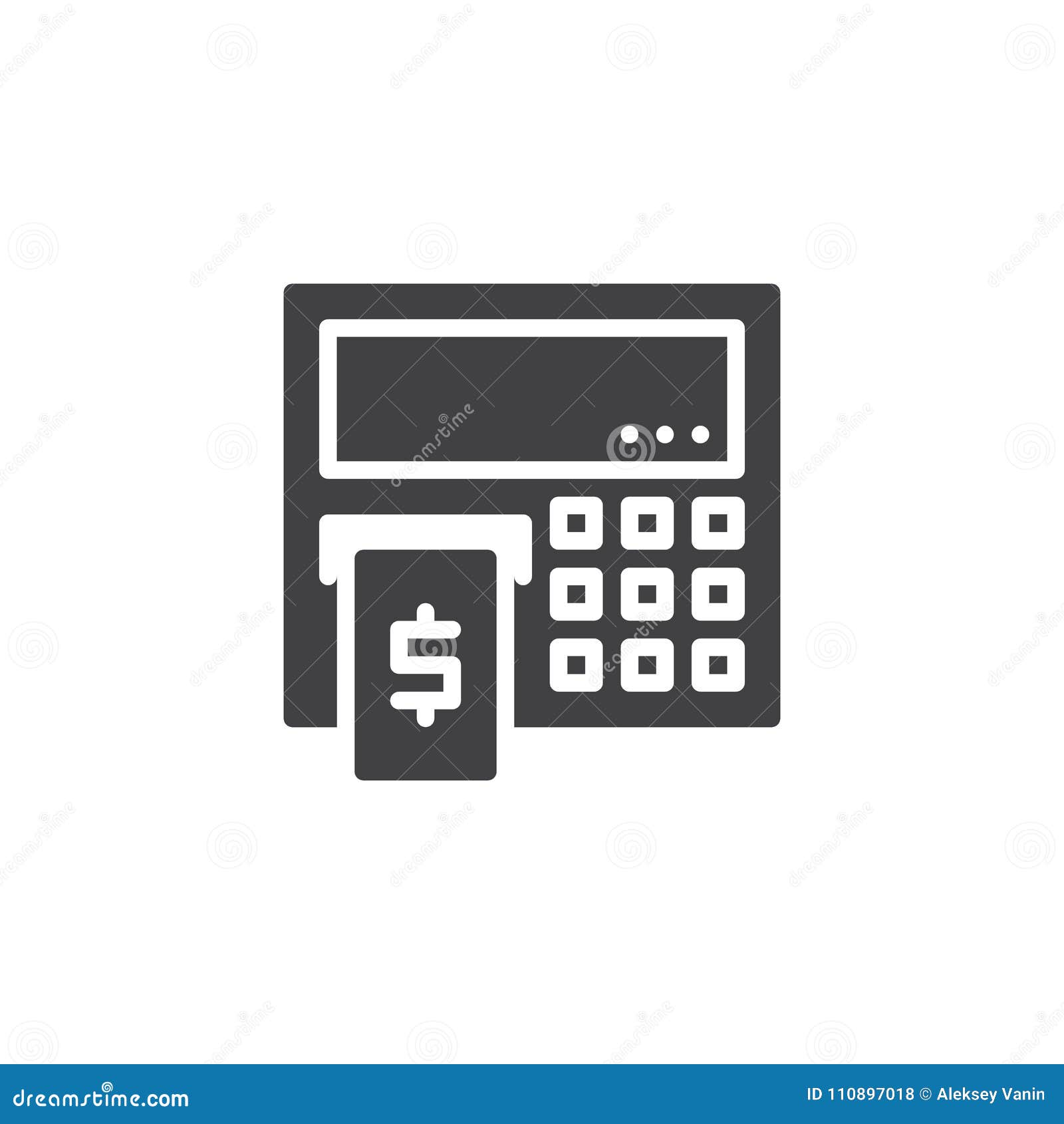 ATM Cash Machine Vector Icon Stock Vector - Illustration of graphics ...