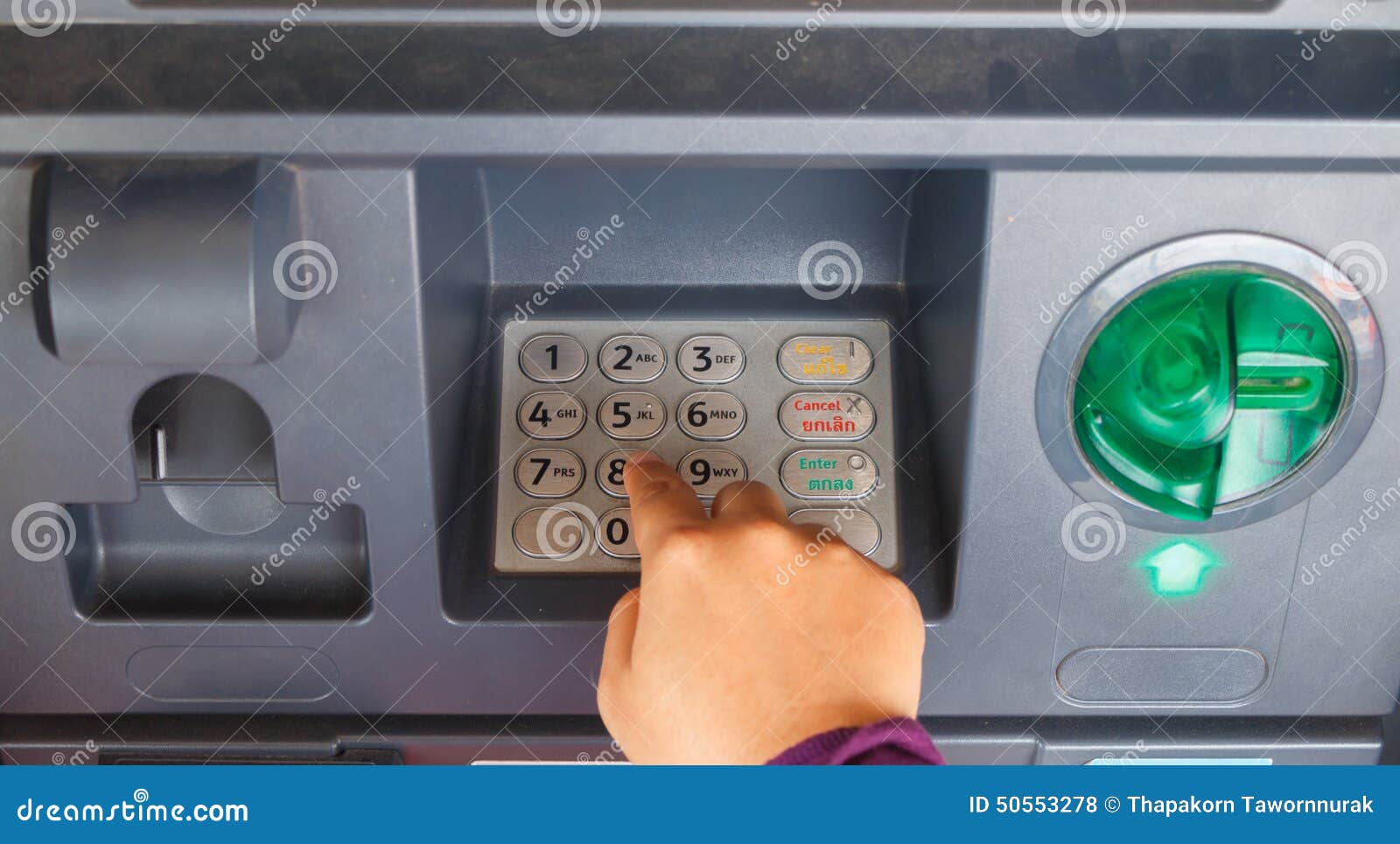 ATM close-up stock photo. Image of enter, bancomat, code - 50553278