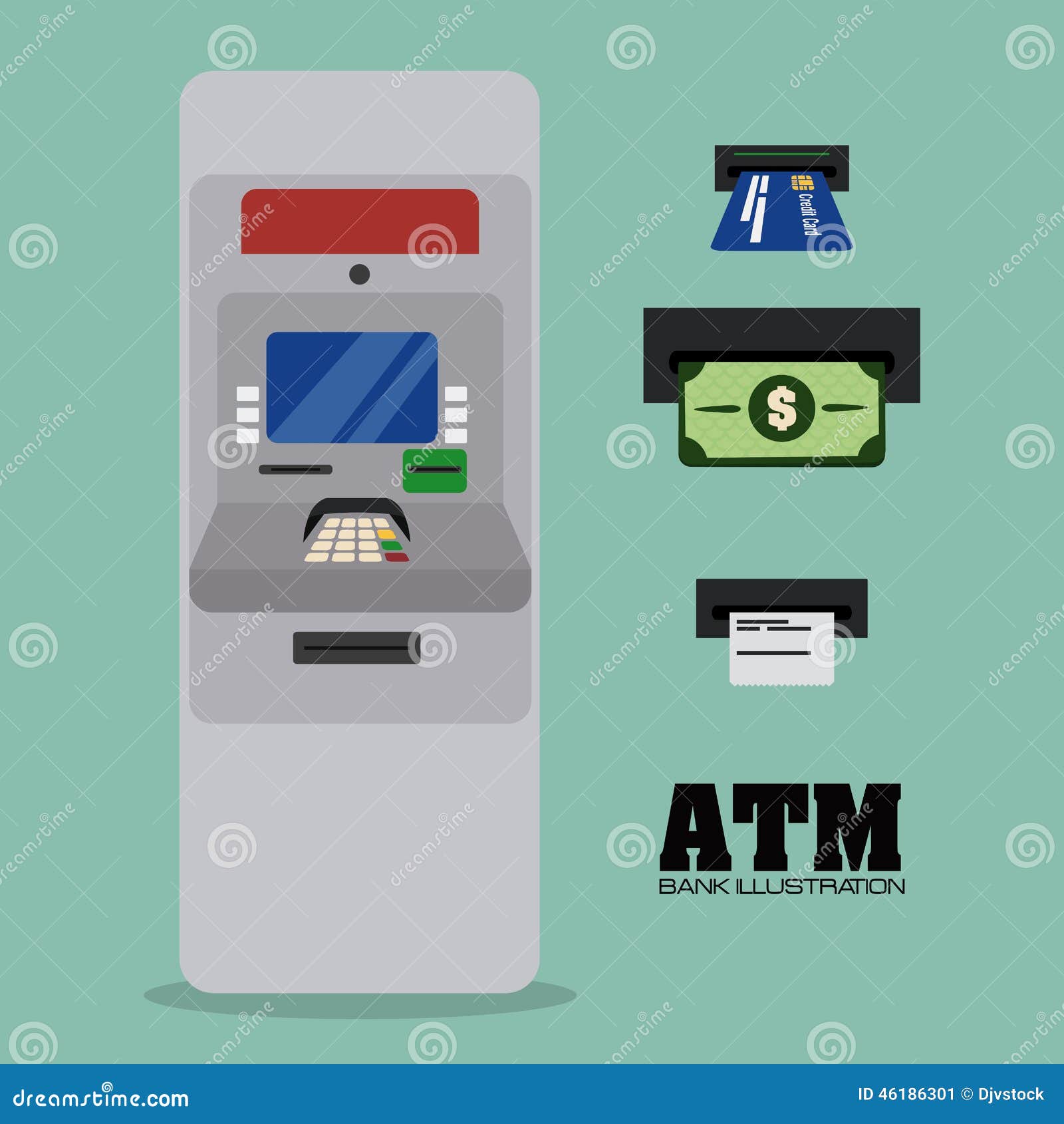 Atm design stock vector. Illustration of machine, button - 46186301