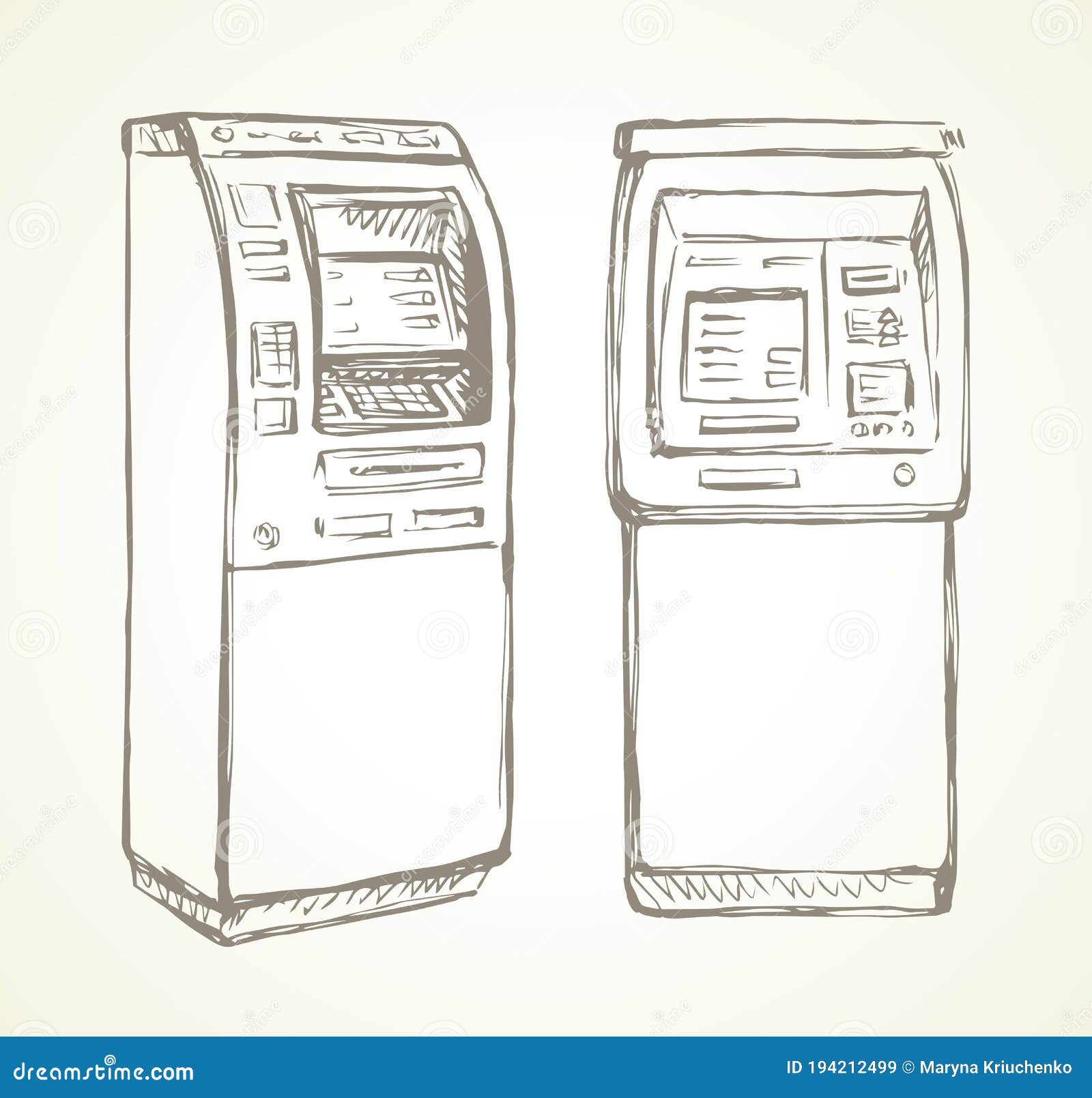ATM Device Icon. Vector Drawing Stock Vector - Illustration of card ...