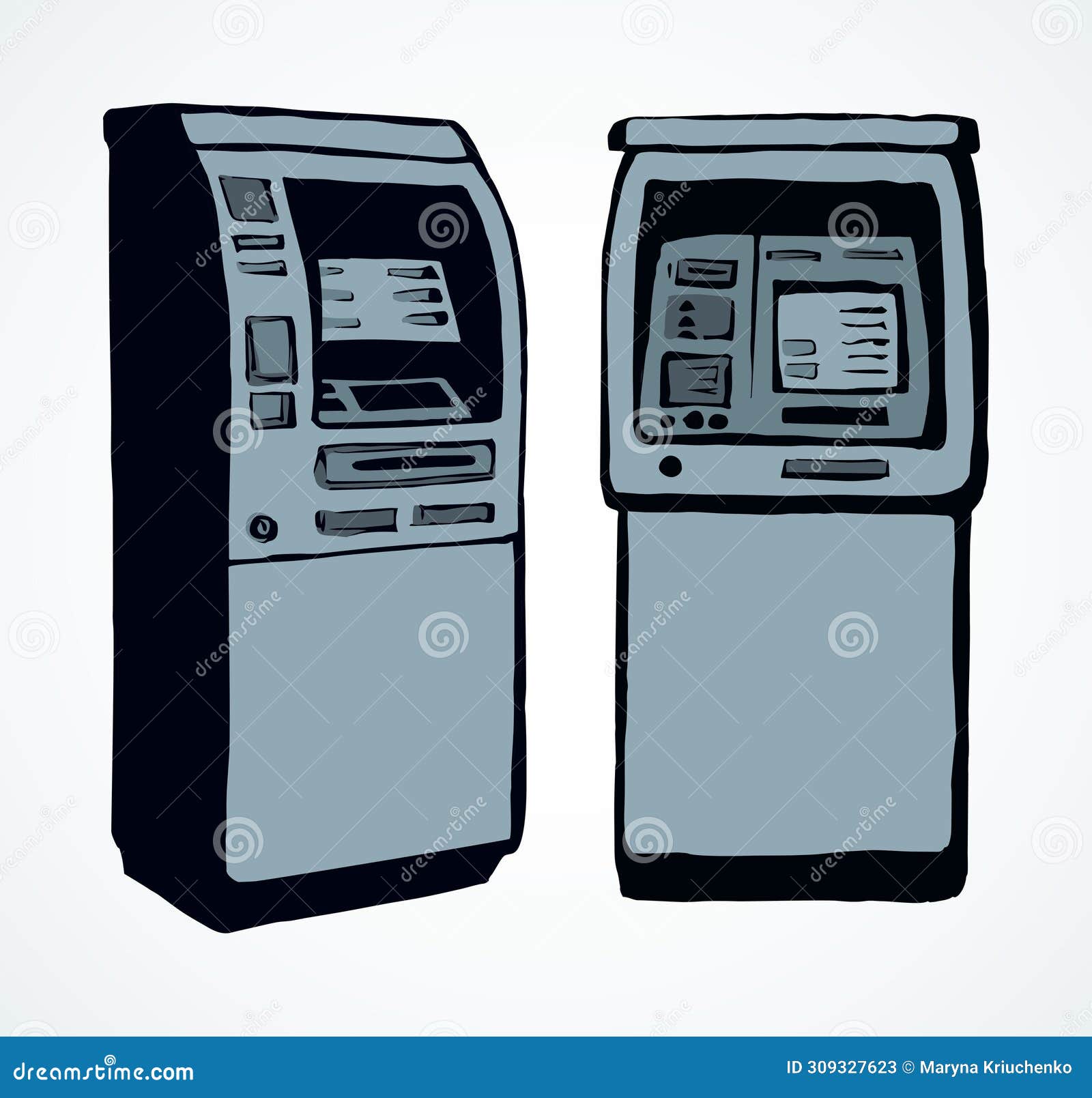 ATM Device Icon. Vector Drawing Stock Illustration - Illustration of ...