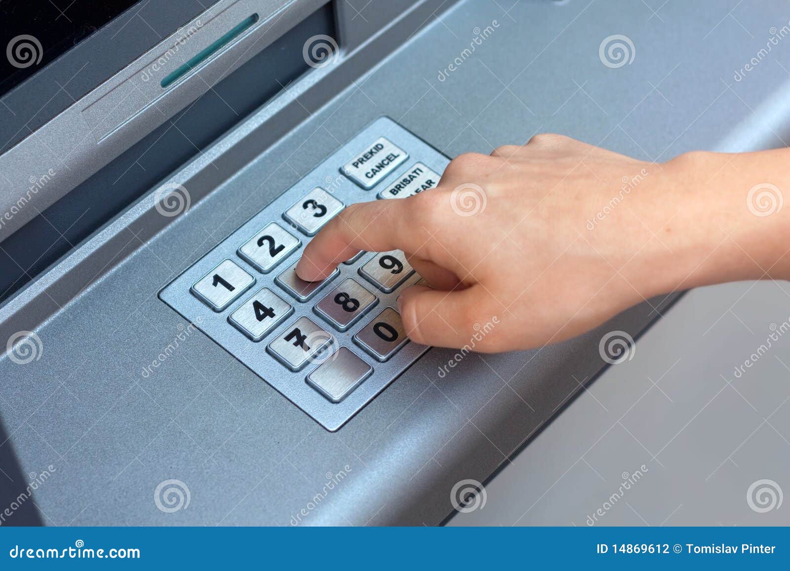 ATM - entering pin stock photo. Image of credit, cash - 14869612