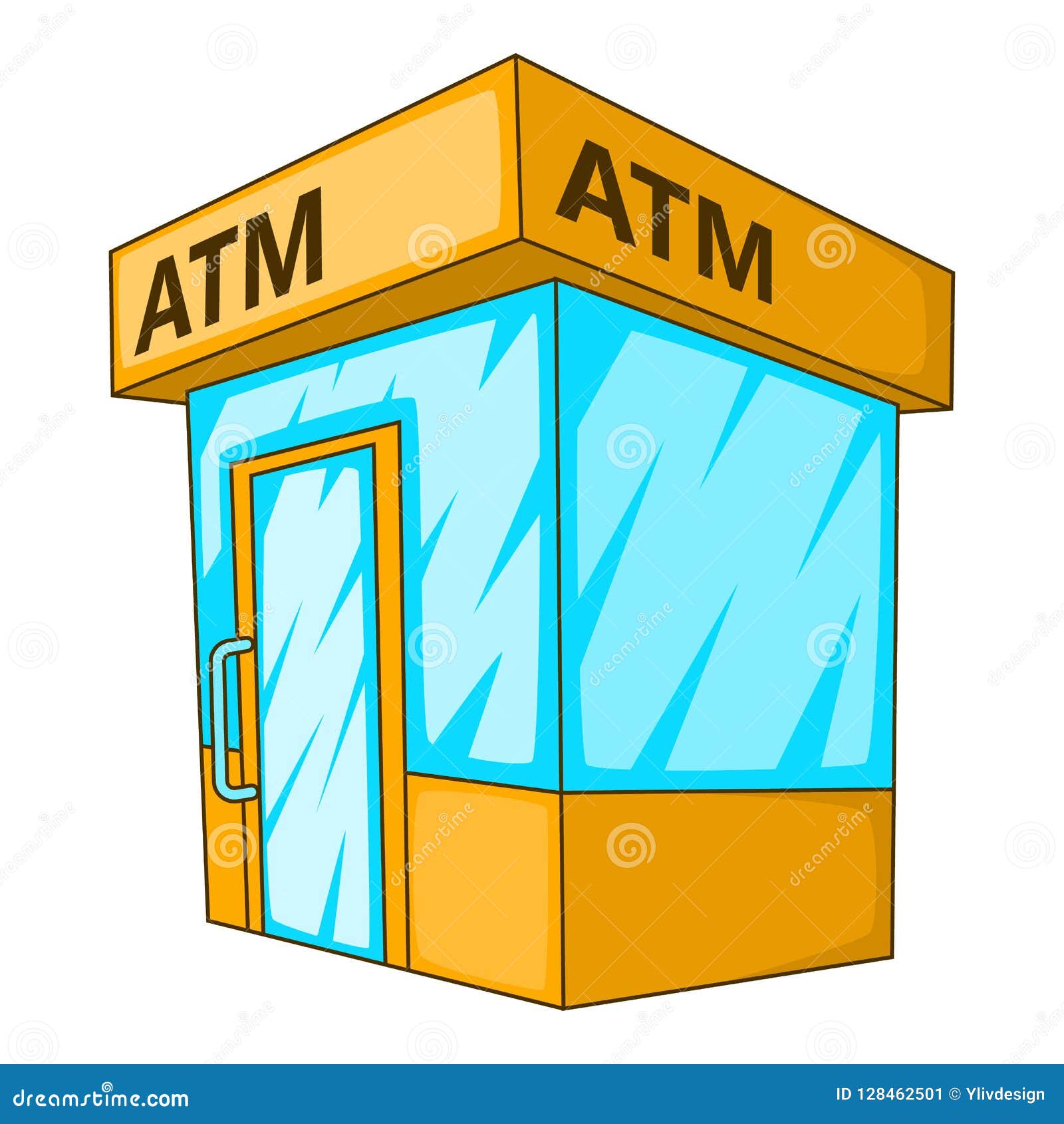ATM icon, cartoon style stock illustration. Illustration of finance ...
