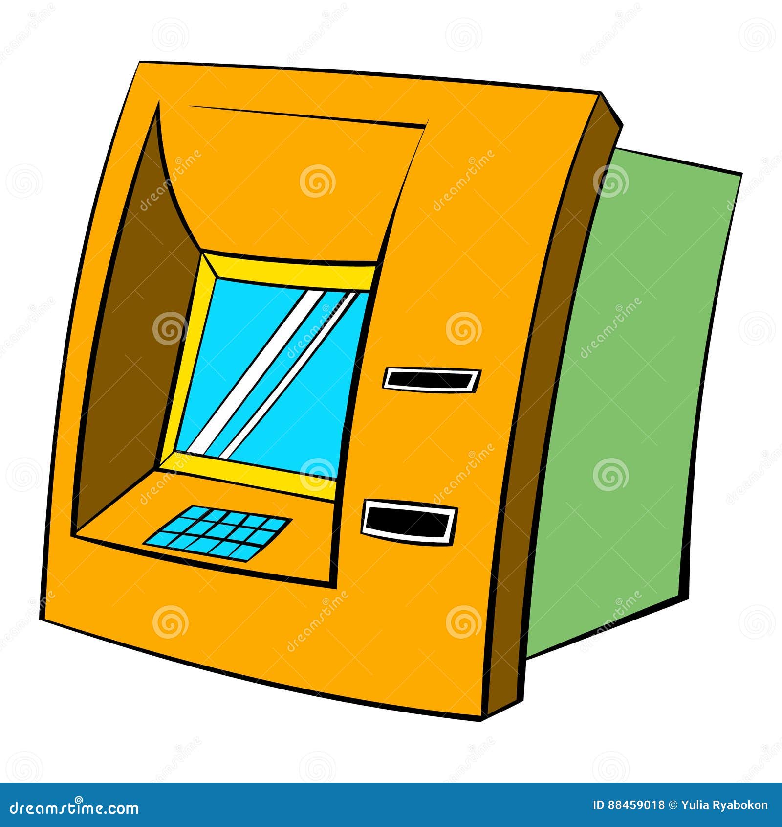 ATM icon cartoon stock vector. Illustration of machine - 88459018