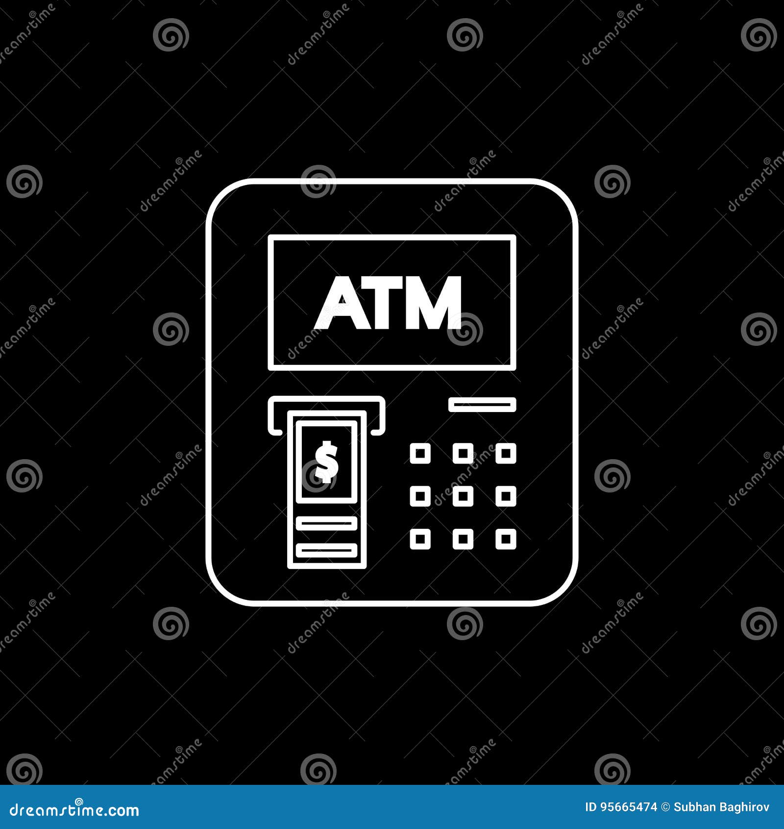 ATM Icon Flat Style Simple Vector Illustration Stock Vector ...