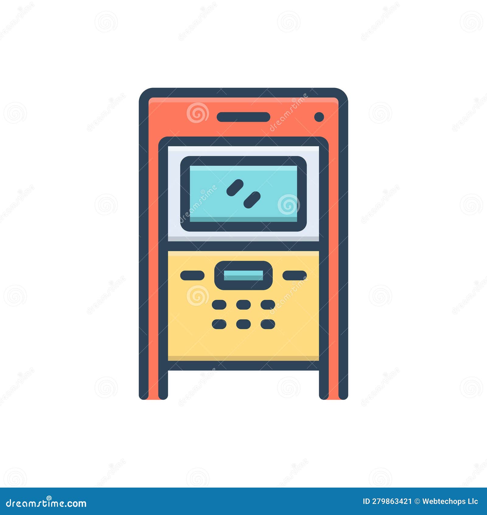 Color Illustration Icon for Atm, ,machine and Insert Stock Illustration ...