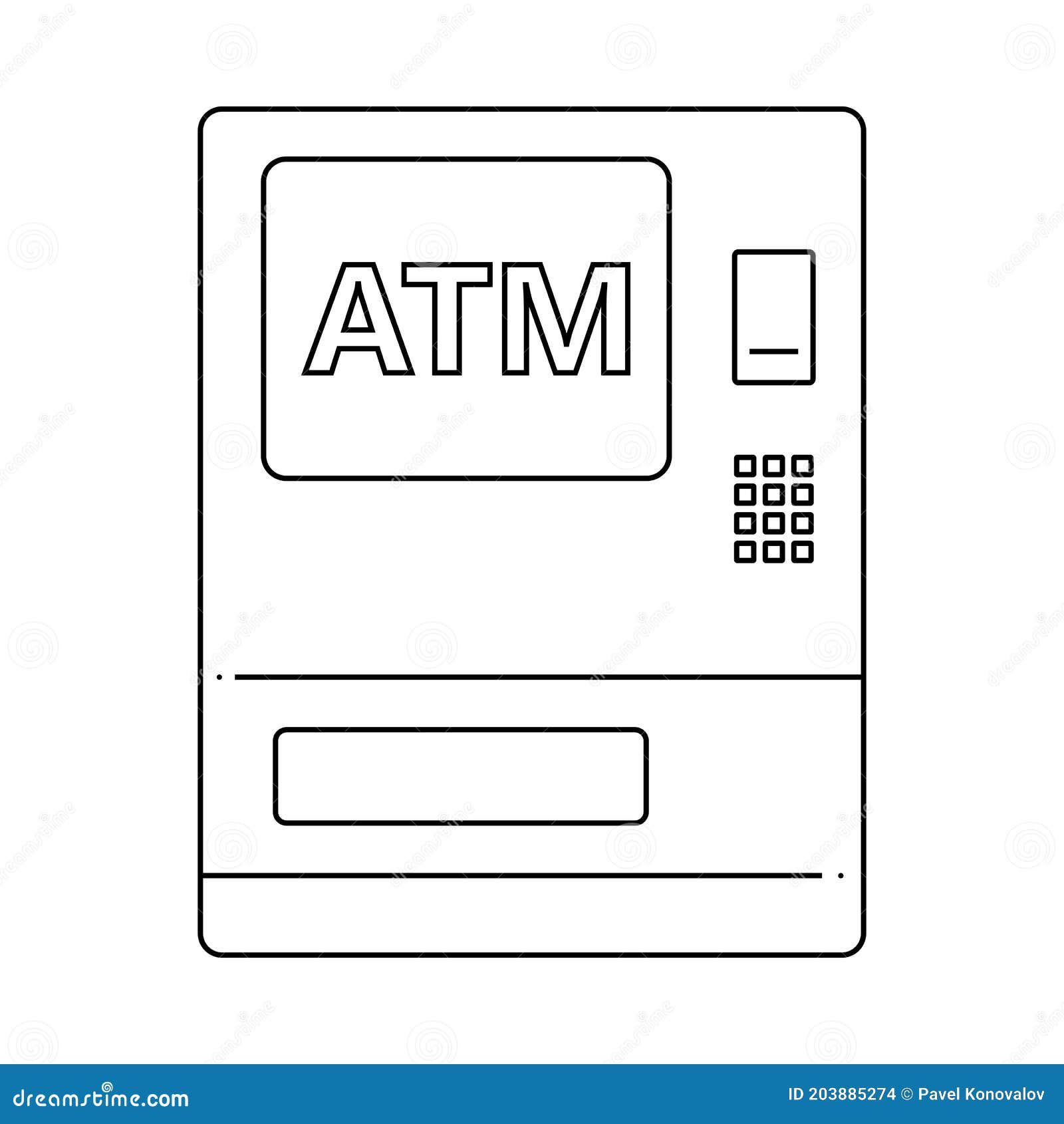 ATM Icon stock vector. Illustration of monitor, icon - 203885274