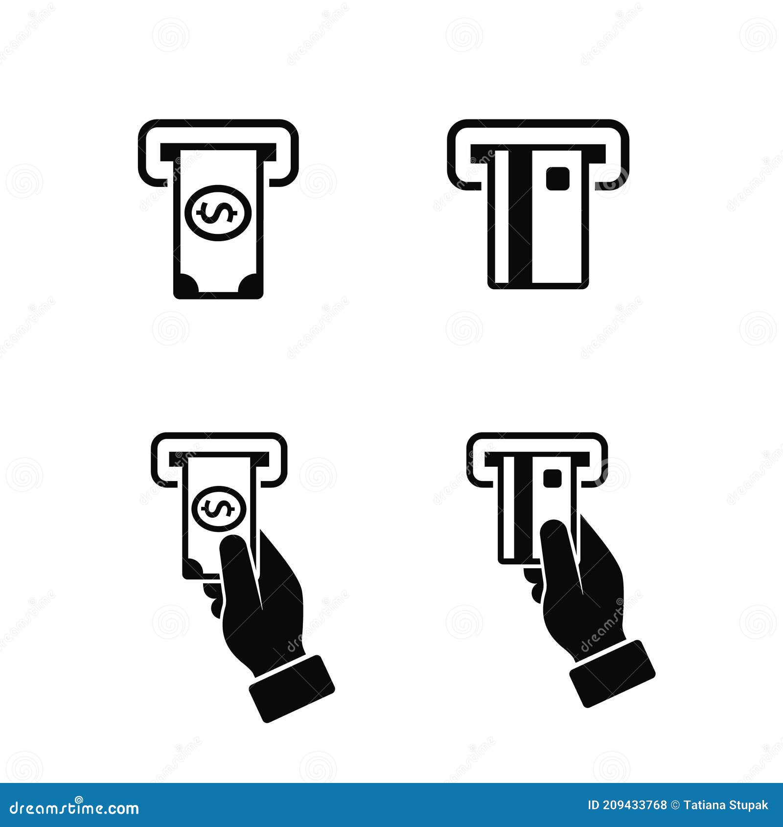 ATM Icon Set, Vector Isolated Simple Illustration Stock Vector ...
