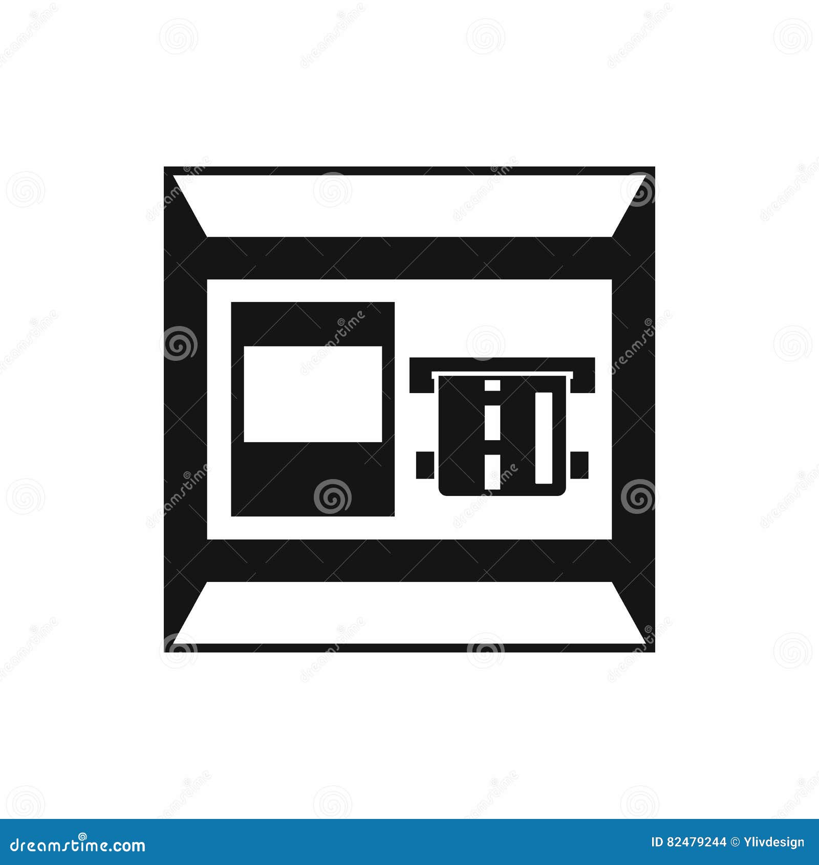 ATM icon, simple style stock vector. Illustration of customer - 82479244
