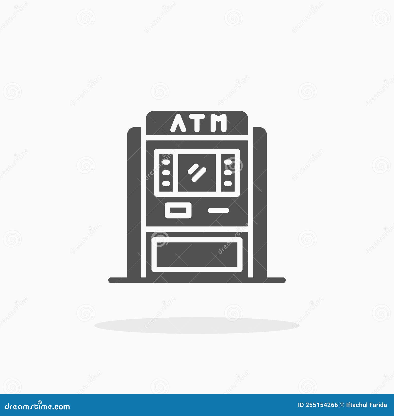 ATM Machine Icon Solid or Glyph Style Stock Vector - Illustration of ...
