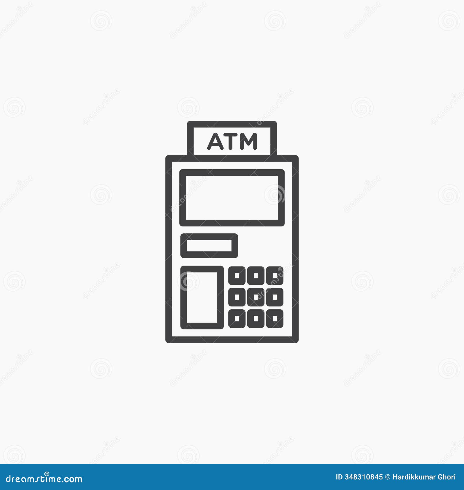 ATM icon vector stock vector. Illustration of drawing - 348310845