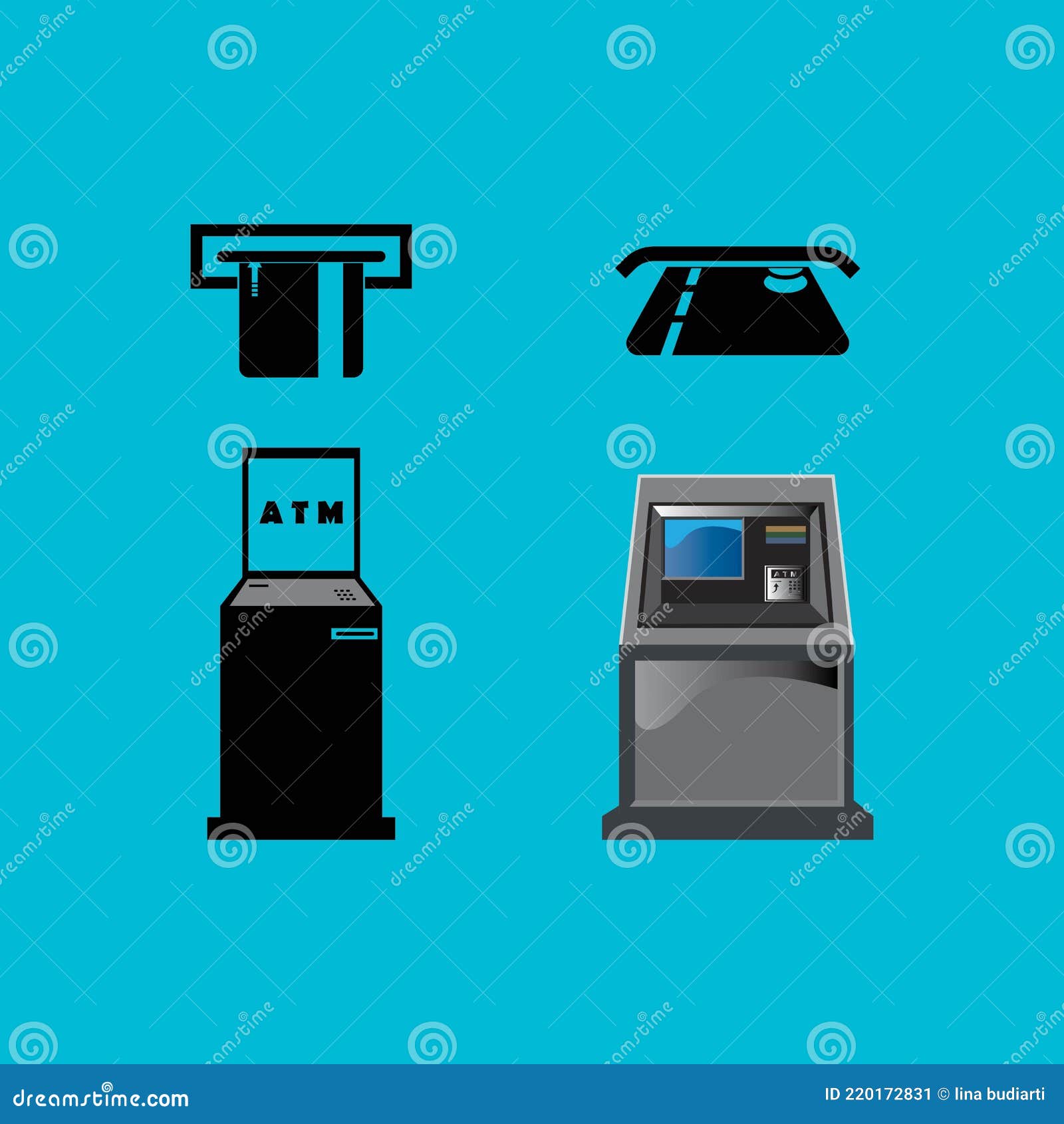 ATM icon stock vector. Illustration of commerce, payment - 220172831