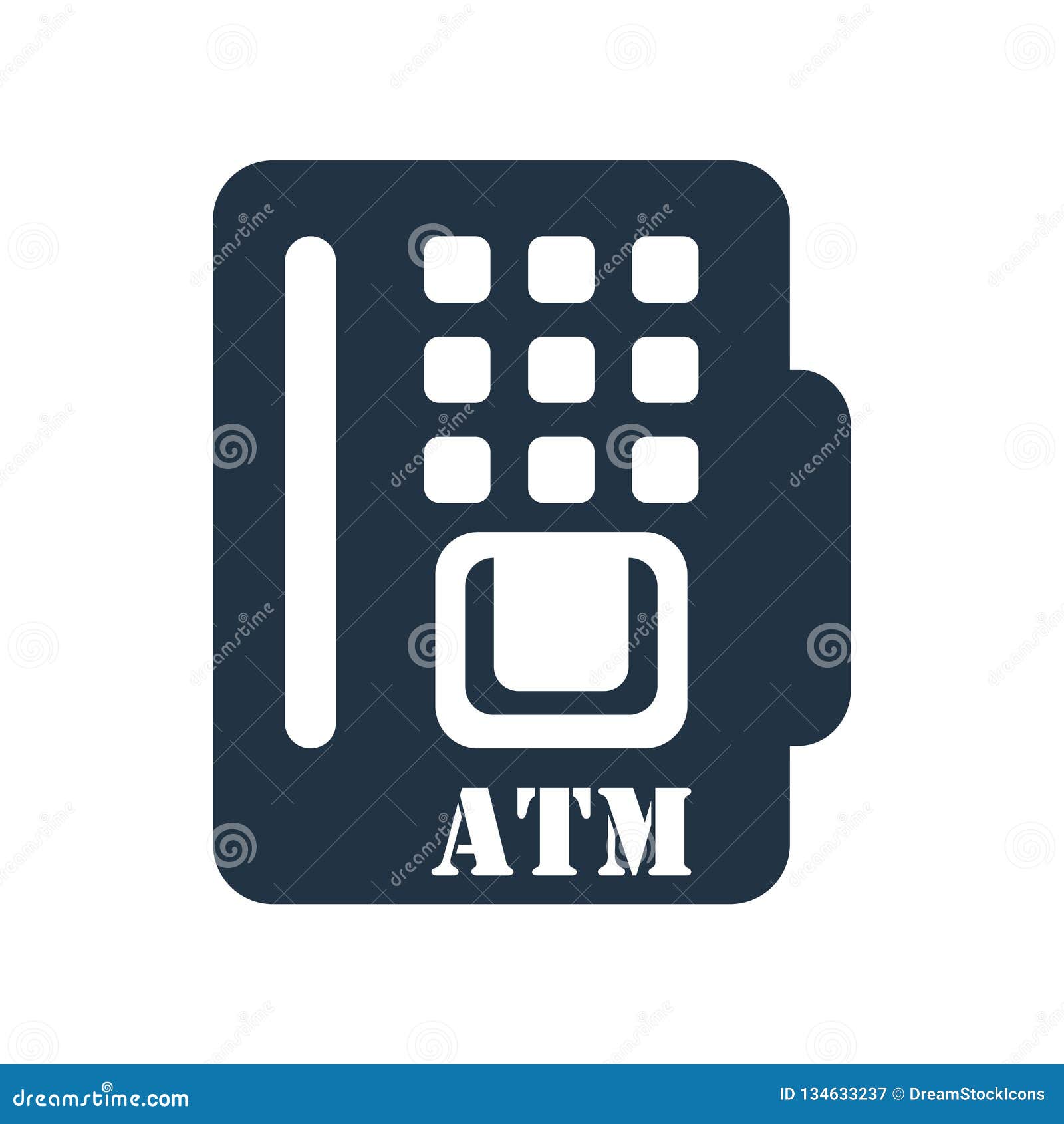 Atm Icon Vector Isolated on White Background, Atm Sign Stock Vector ...