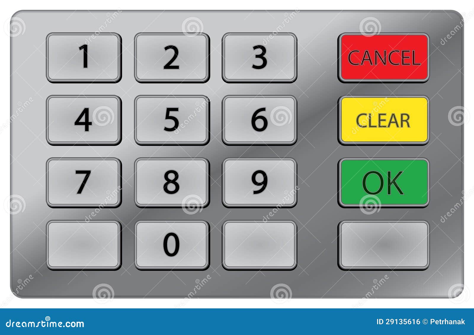ATM keypad stock illustration. Illustration of currency - 29135616