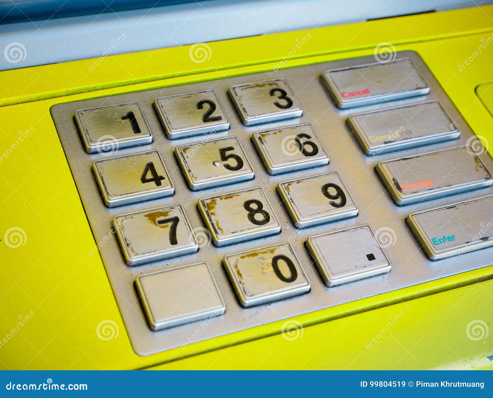 Atm keypad stock image. Image of grey, button, metal - 99804519
