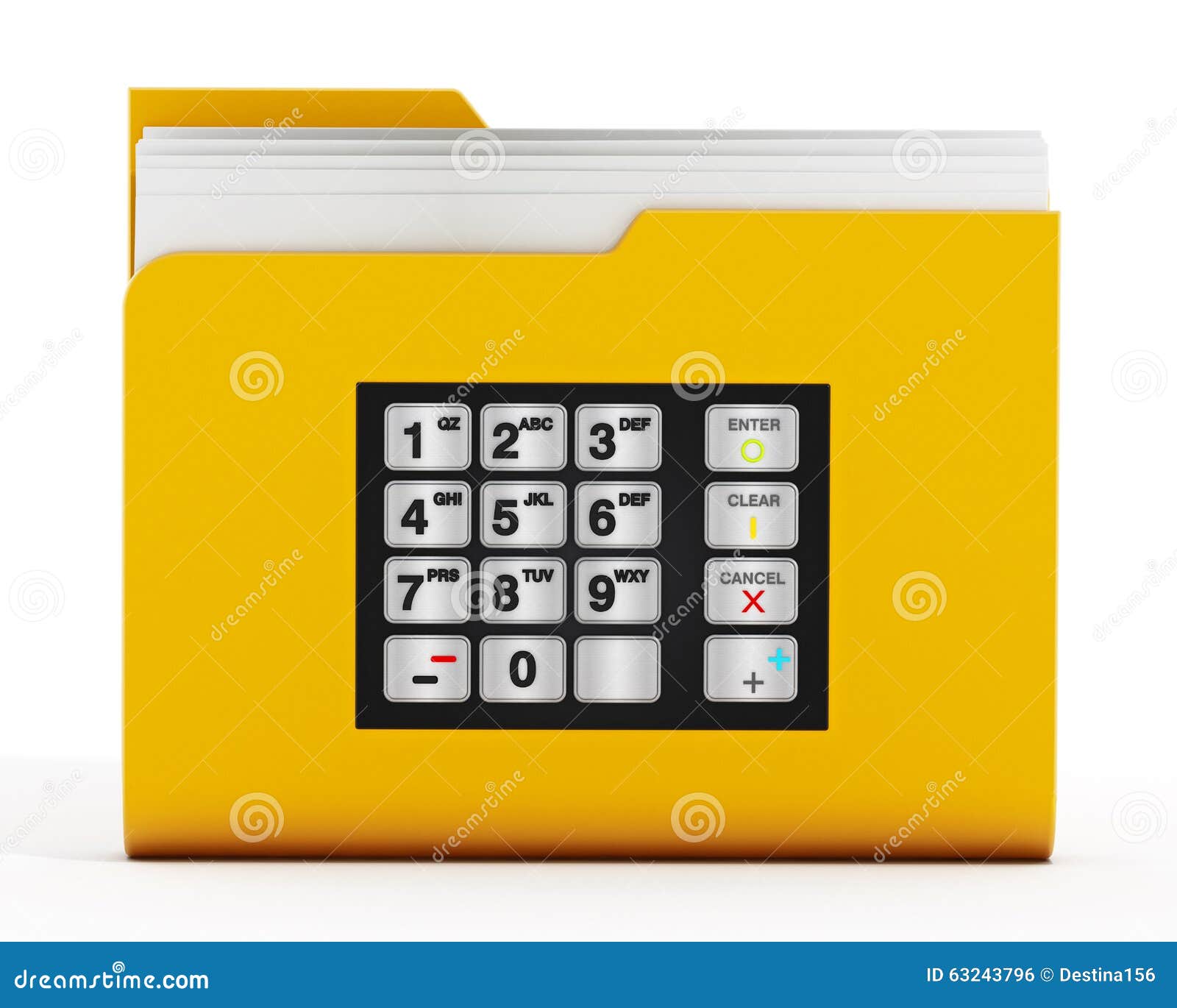 ATM Keypad on Folder Icon with Documents Stock Illustration ...
