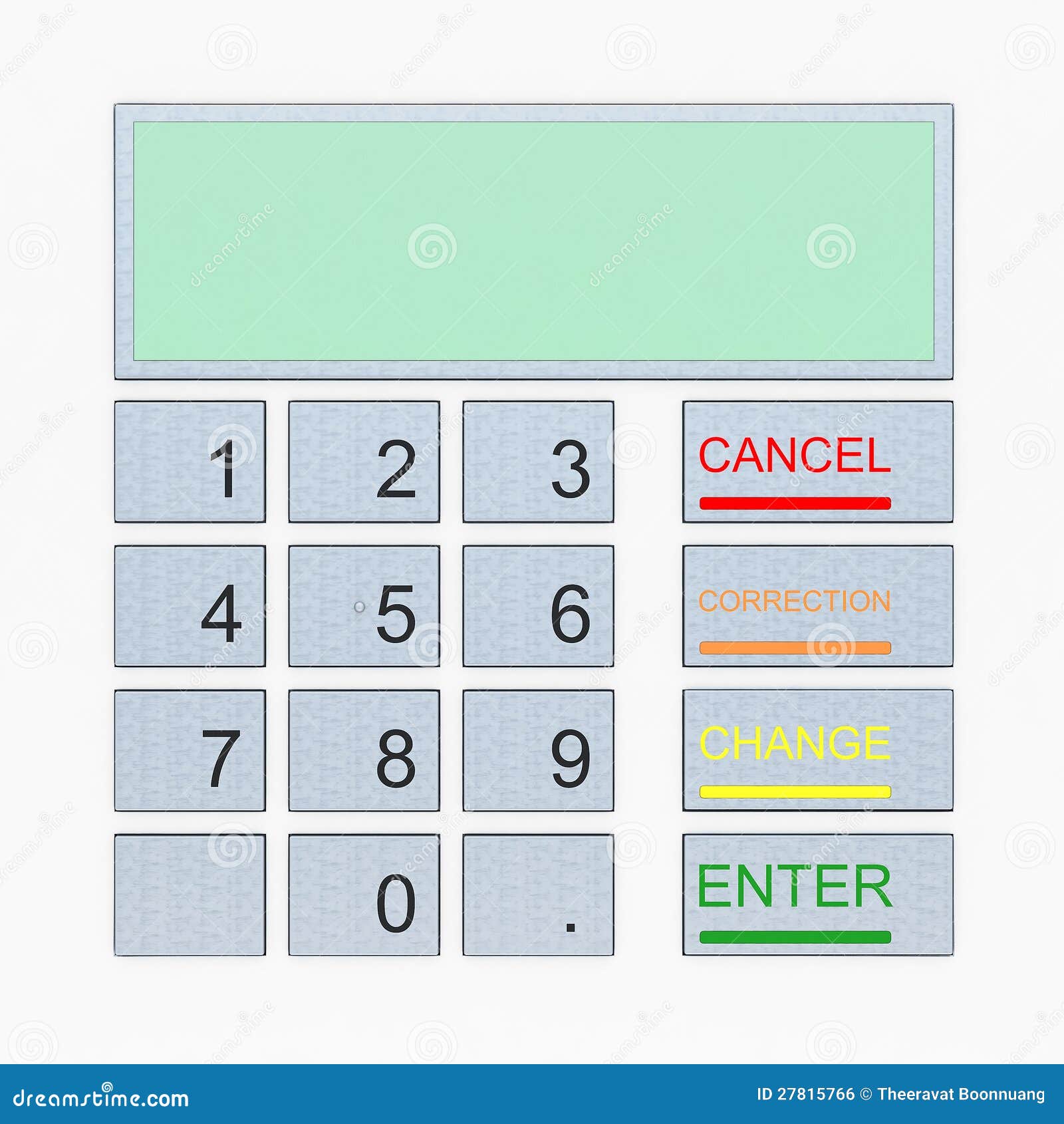 ATM Keypad Isolated on White Stock Photo - Image of automatic, digits ...