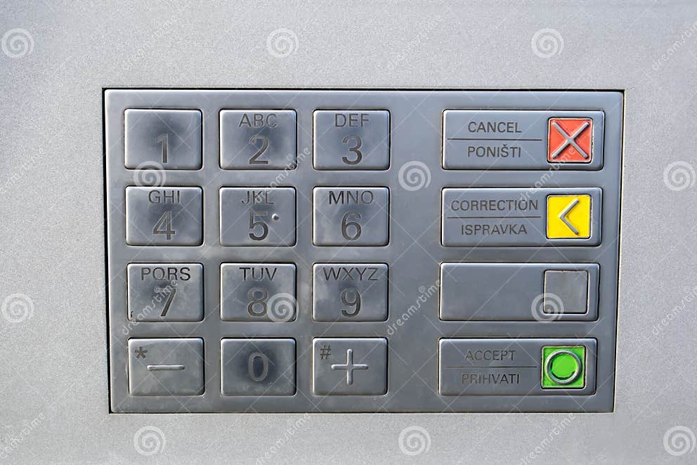 ATM Keypad. Keyboard of Automated Teller Machine Stock Photo - Image of ...