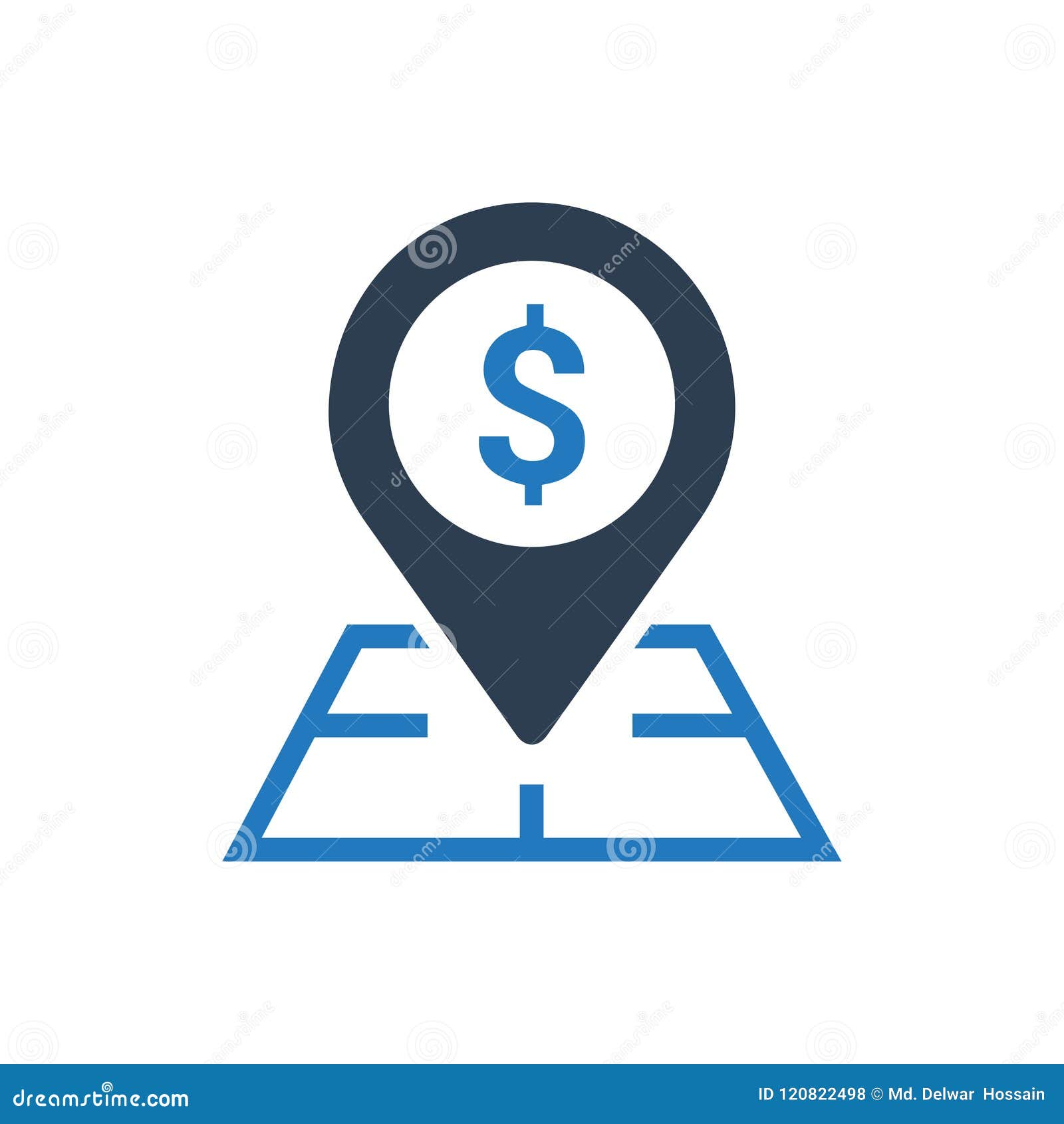 ATM Location Icon stock vector. Illustration of marker - 120822498