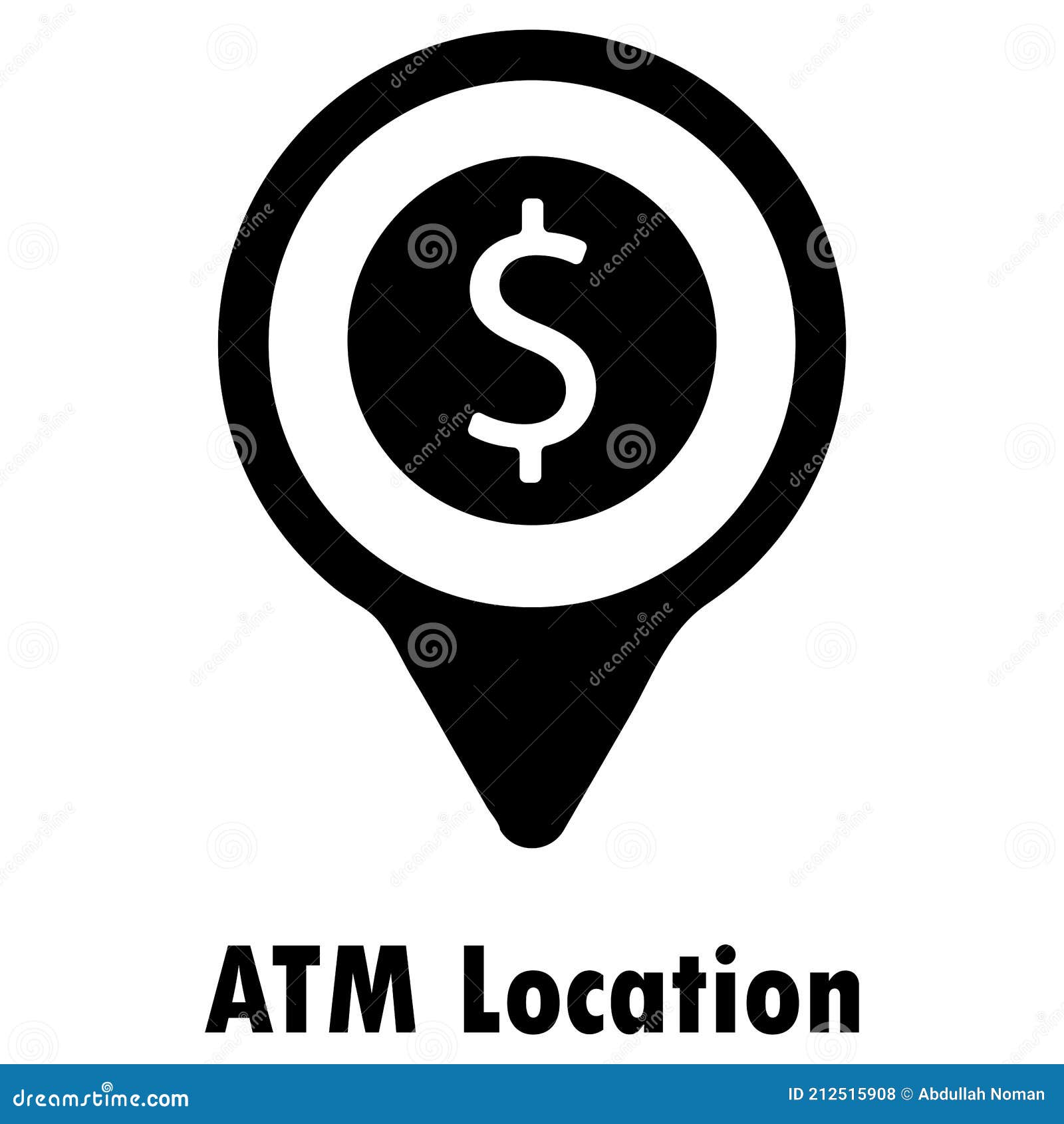 ATM location icon design stock vector. Illustration of dark - 212515908