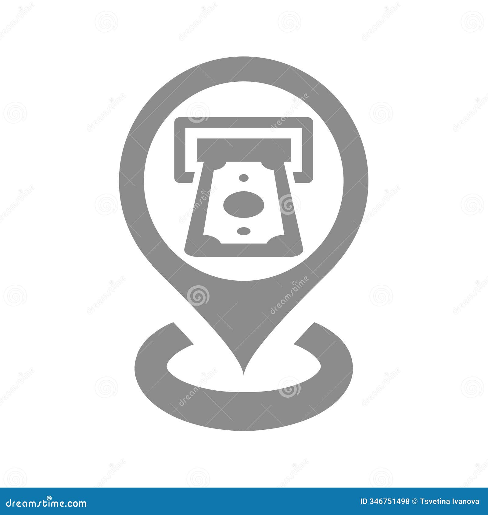 Atm location vector icon stock illustration. Illustration of cash ...
