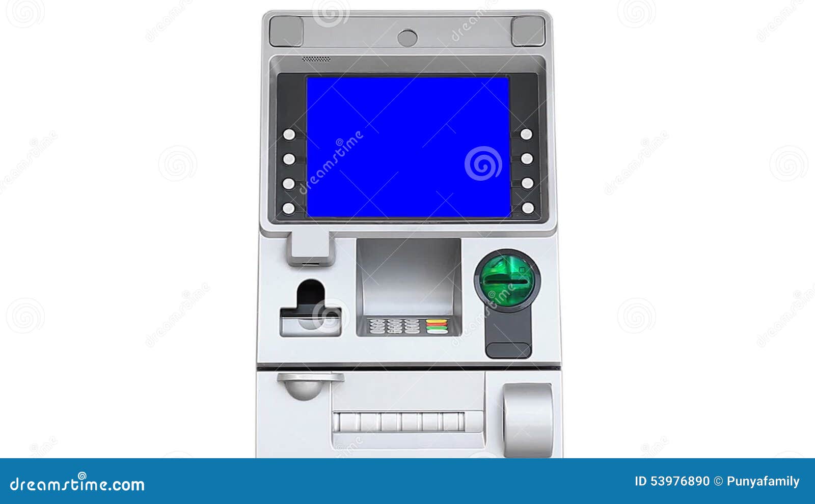 ATM Machine Blue Screen Display (zoom Out) Stock Footage - Video of ...