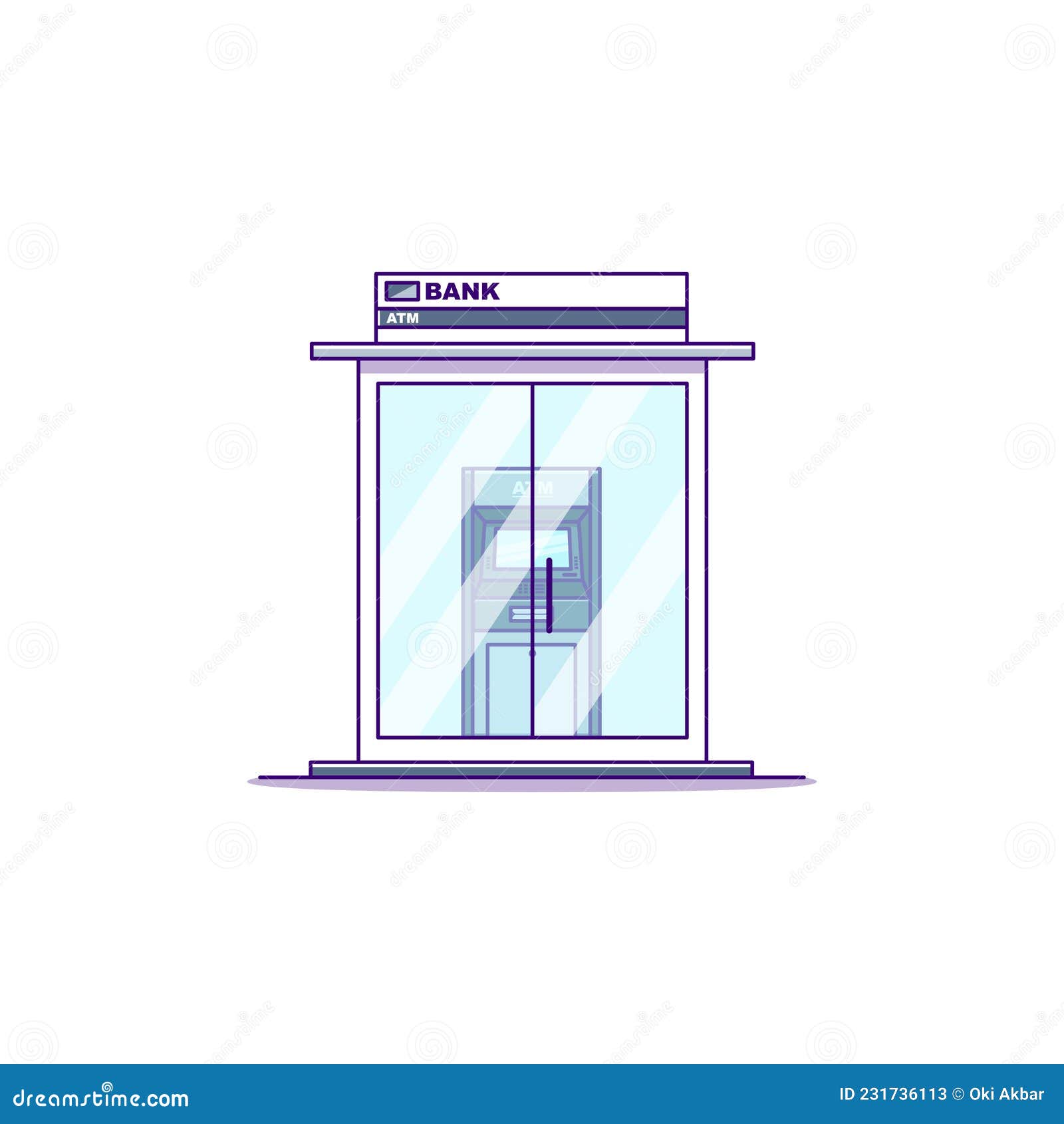 ATM Machine Building Vector Illustration Stock Vector - Illustration of ...