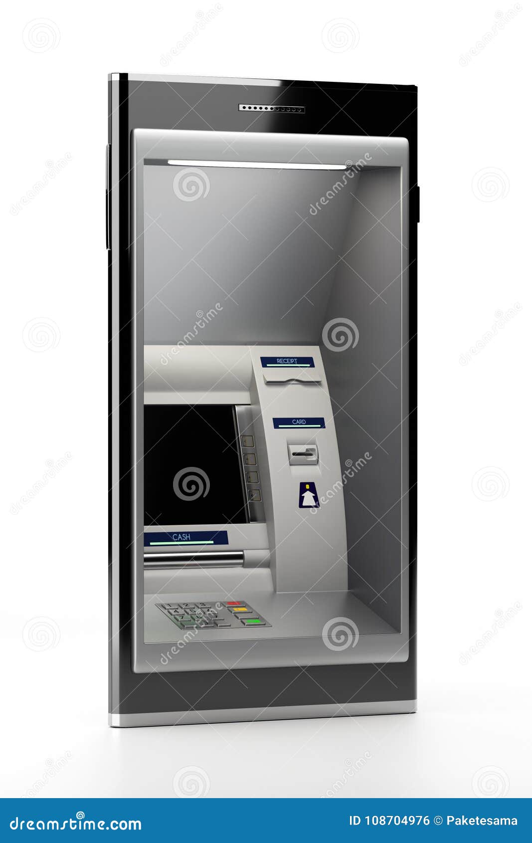Mobile Phone with Atm Machine Stock Illustration - Illustration of copy ...
