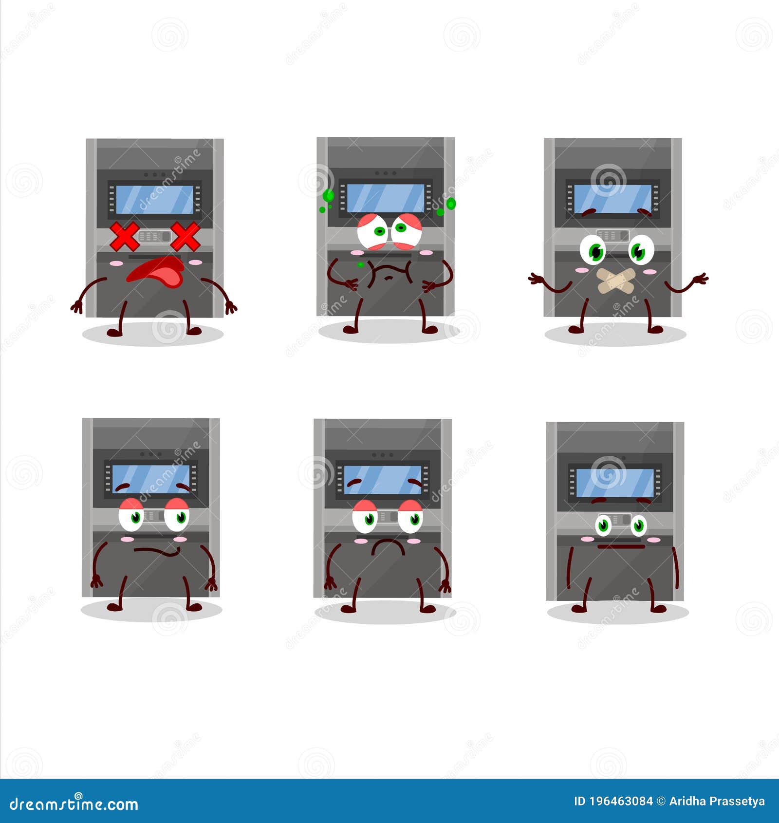 Atm Machine Cartoon Character with Nope Expression Stock Vector ...