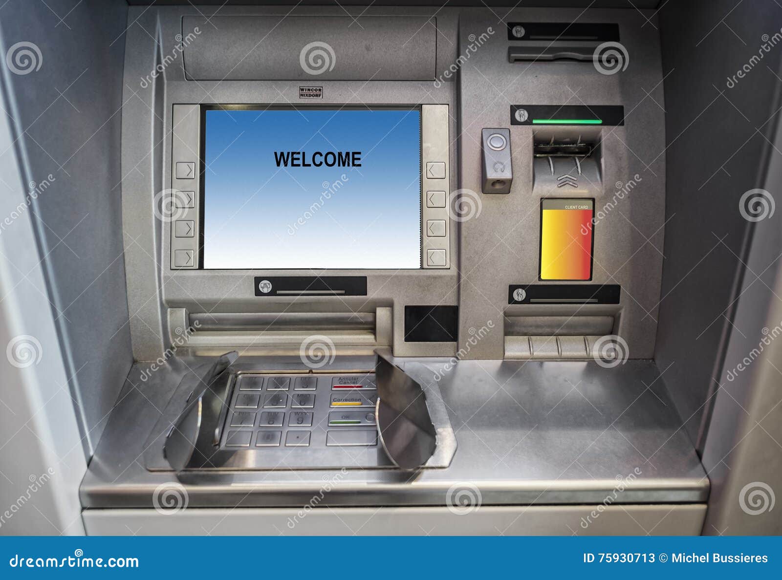 Atm machine stock image. Image of debit, creditcard, buttons - 75930713
