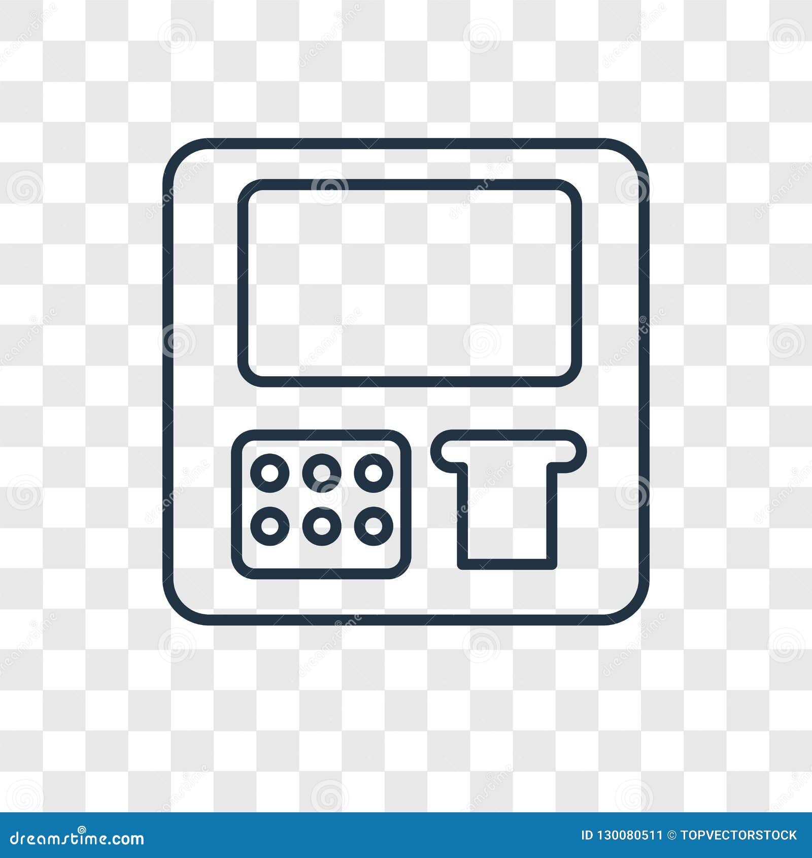 Atm Machine Concept Vector Linear Icon Isolated on Transparent B Stock ...