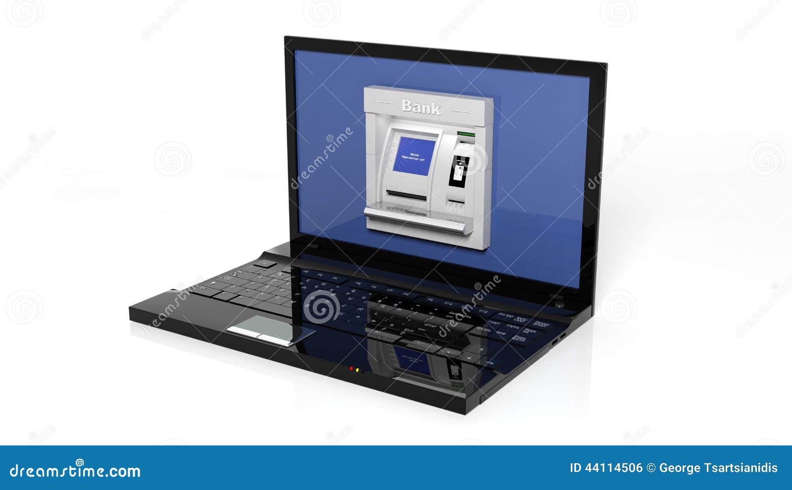 Atm machine stock illustration. Illustration of screen - 44114506
