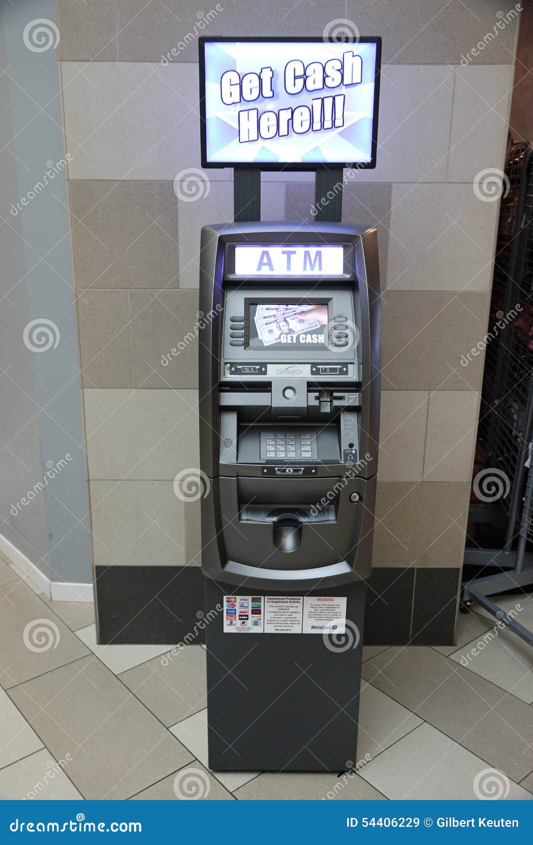 ATM machine editorial stock image. Image of money, machine - 54406229