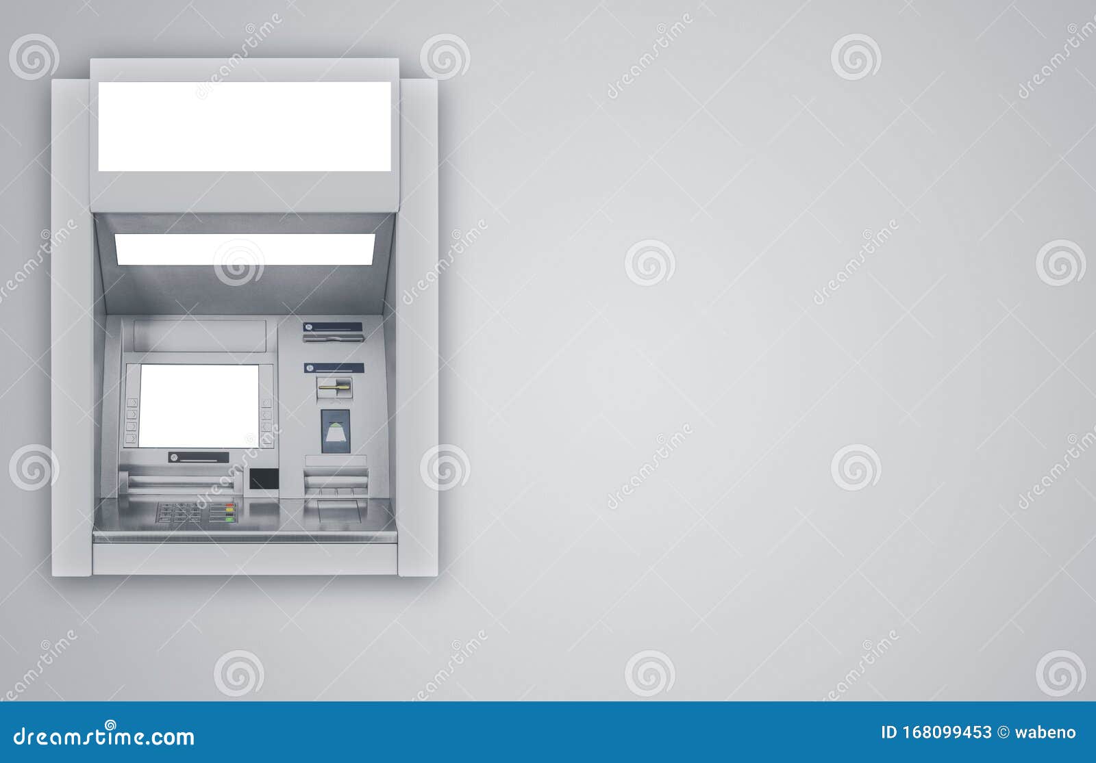 Atm Machine on Gray Background Stock Image - Image of machine, keyboard ...