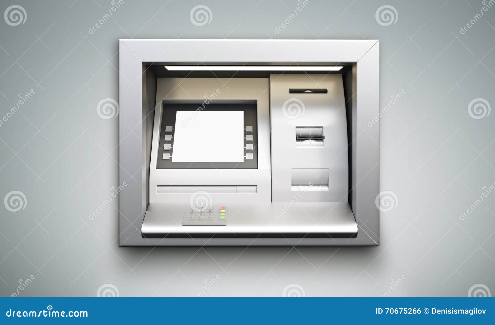 ATM Machine Grey Background Stock Illustration - Illustration of ...