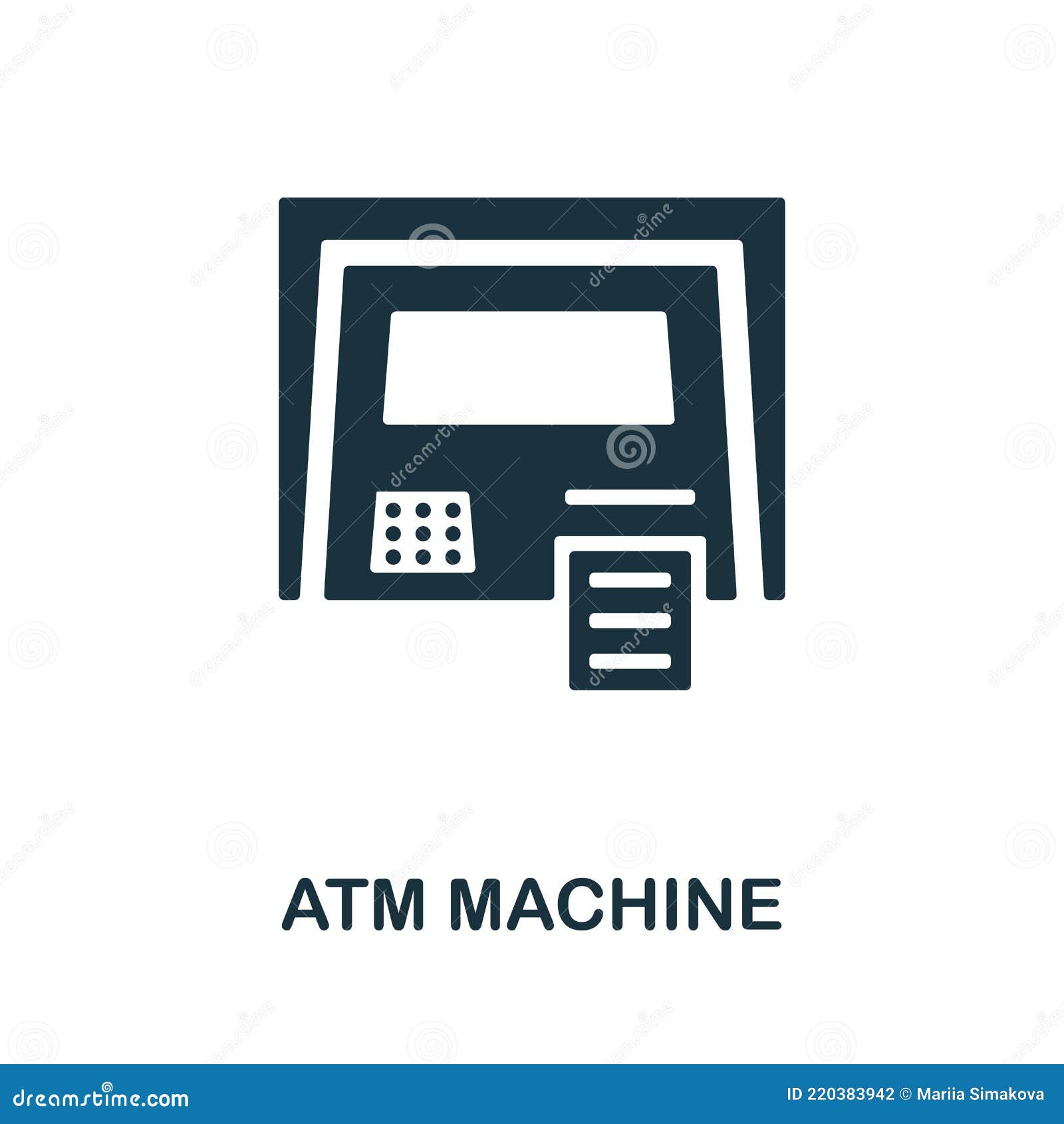 Atm Machine Icon. Monochrome Simple Element from Mall Collection ...